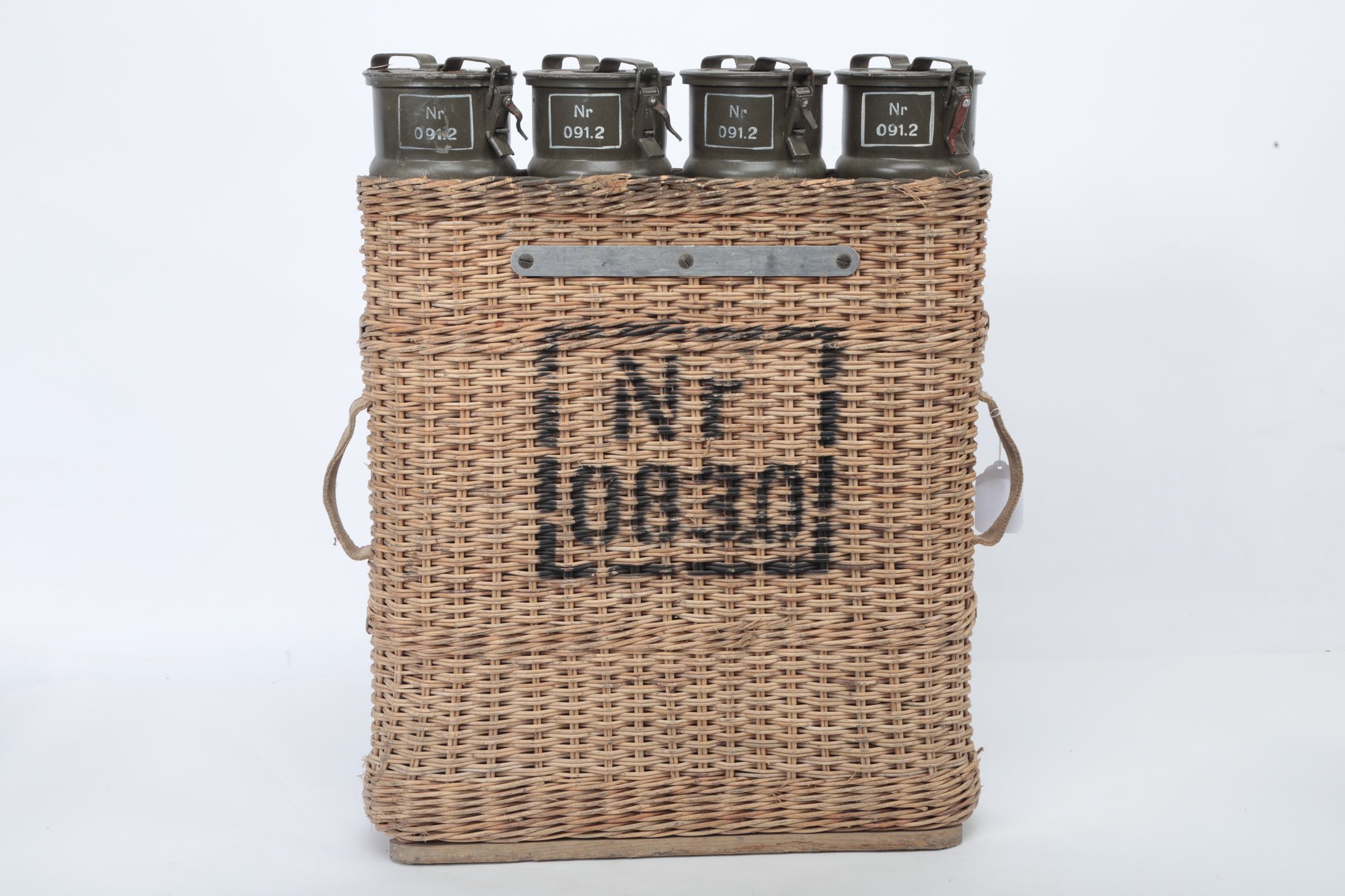 RARE WWII Wicker Artillery Shell Carrier W/Canisters #197301 ...