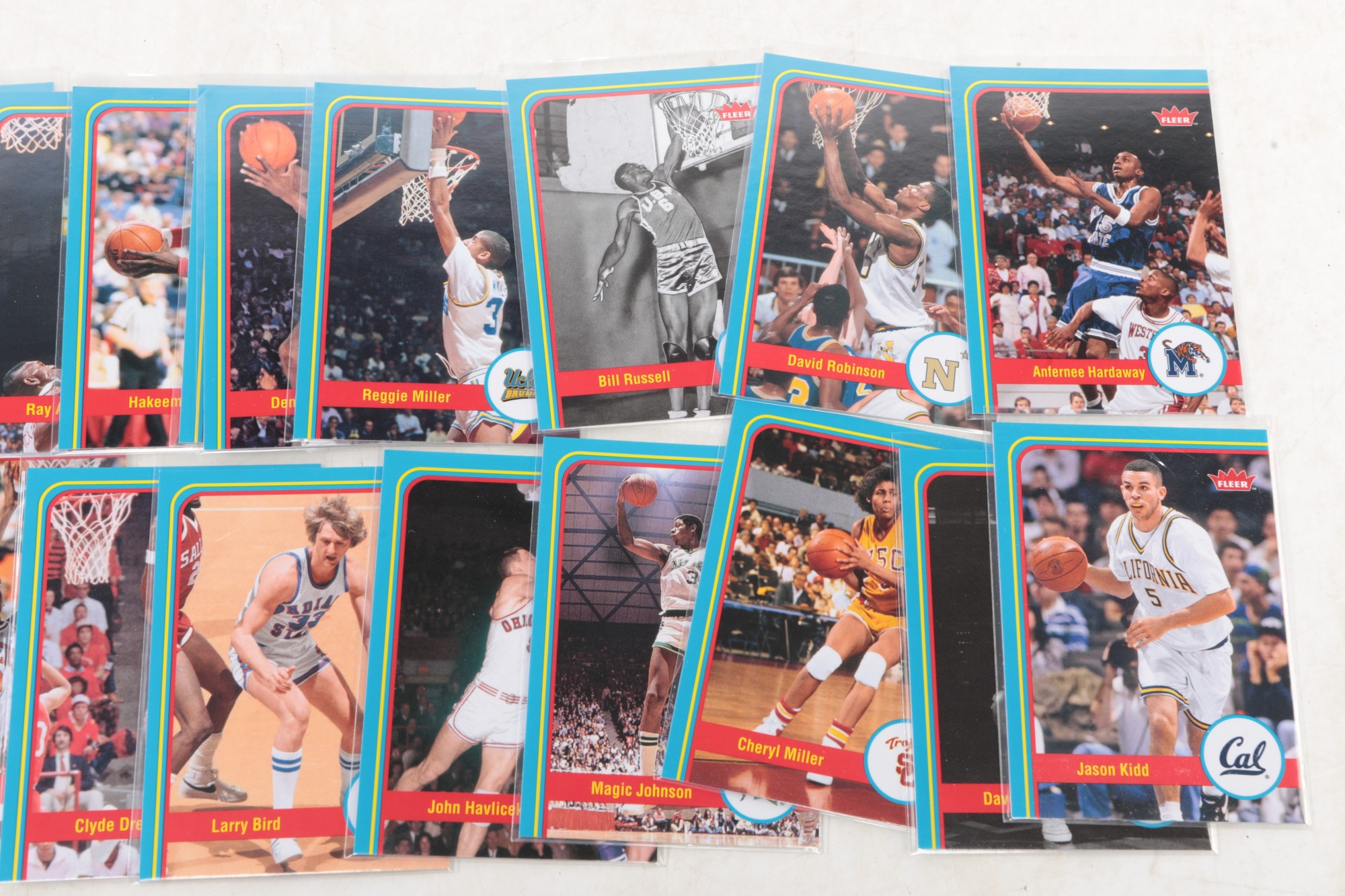 Two Row Box Of Basketball Cards Many Duplicates Larry Bird Bill Russel ...