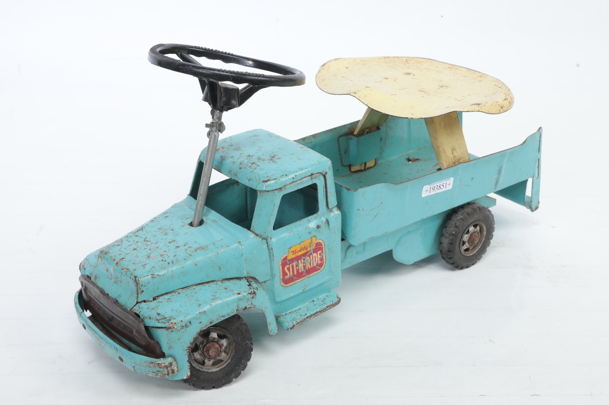 RARE Vintage Buddy L Sit-N-Ride Mobile Riding Tin Toy 1960s Blue Truck ...