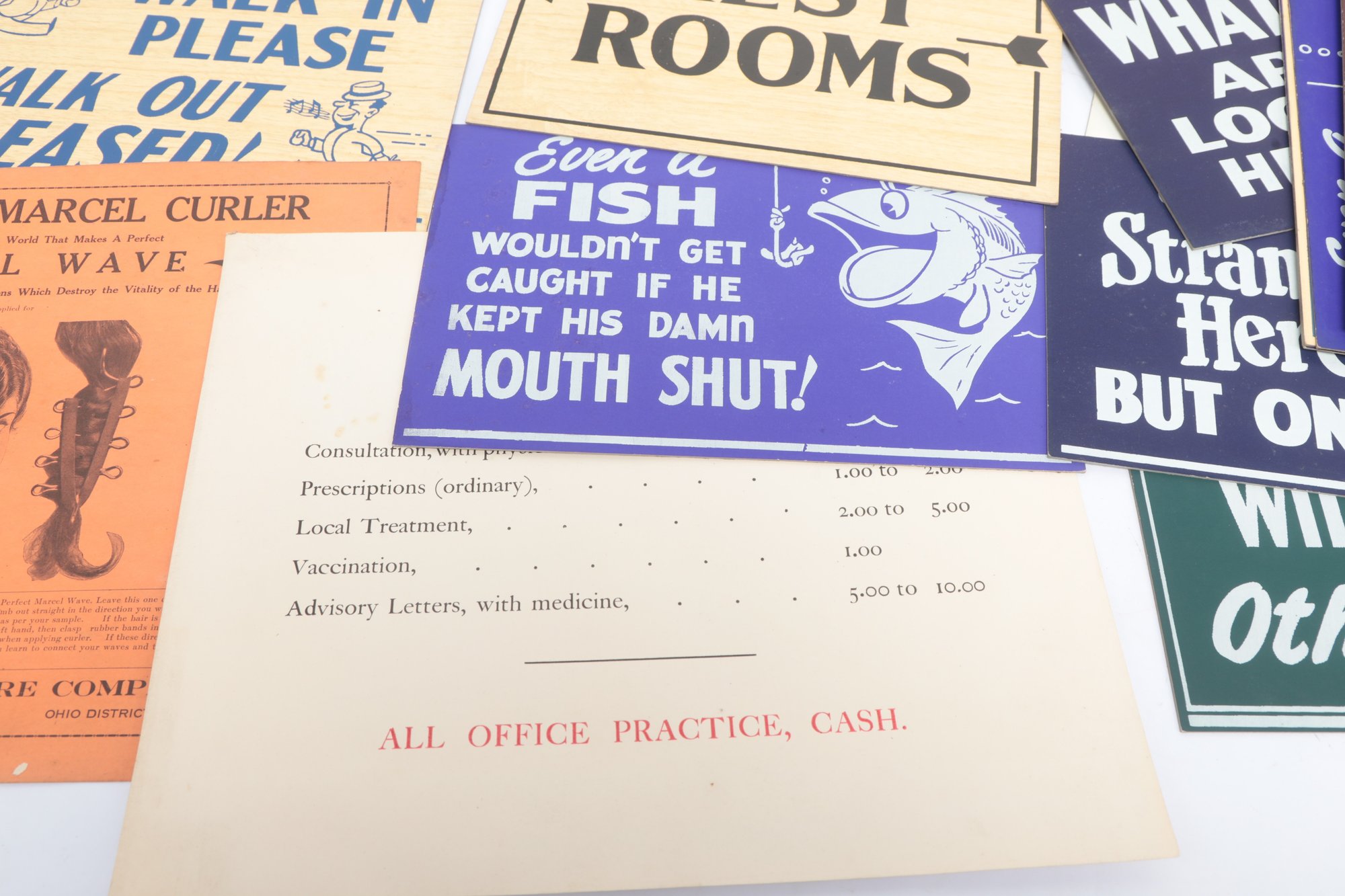 Vintage Advertising Placards Signs Paper & Board Mixed Large Lot ...