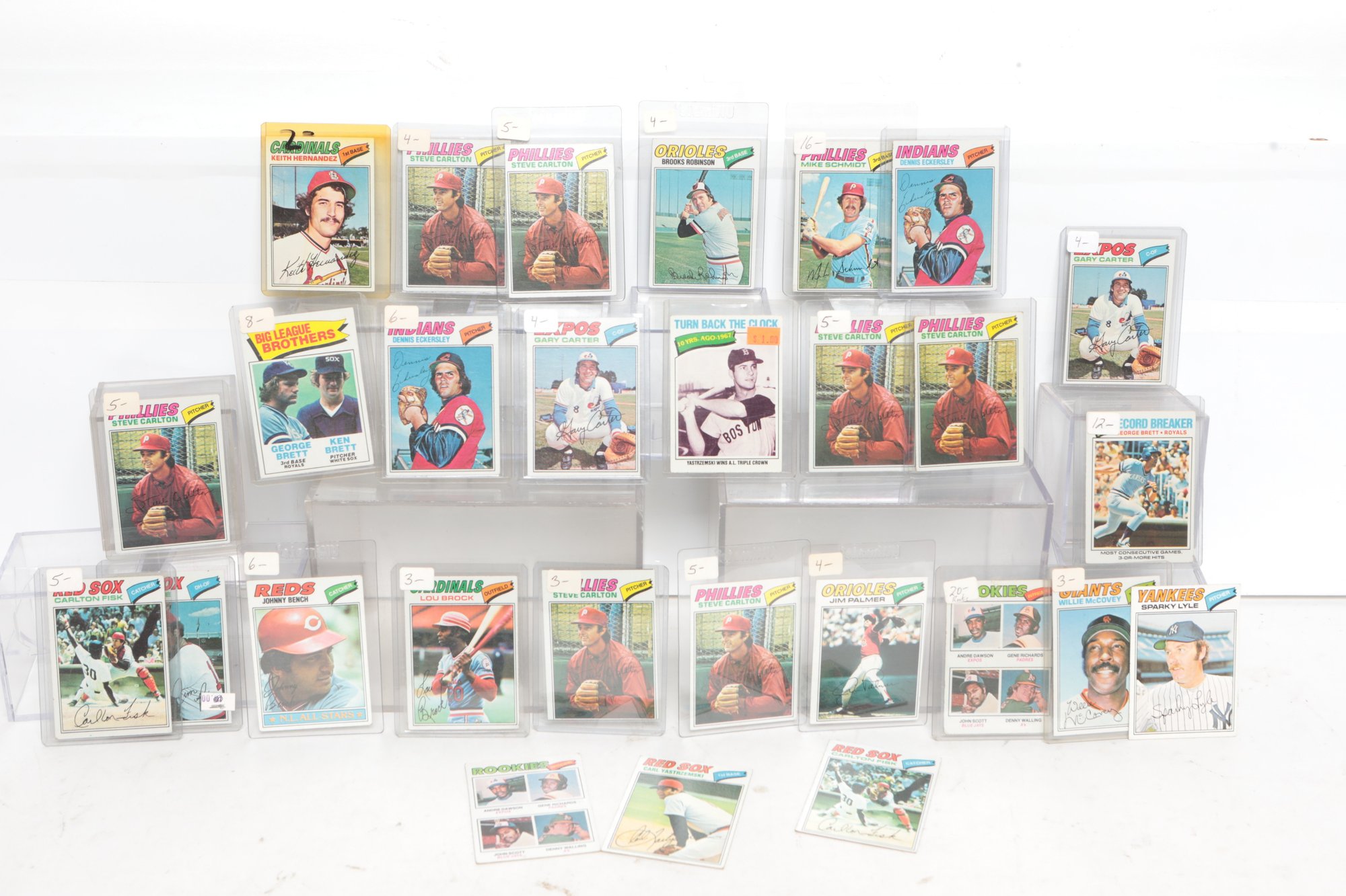 Lot Of 1977 Topps Baseball Cards Stars And Rookies Dawson Rc Carlton ...