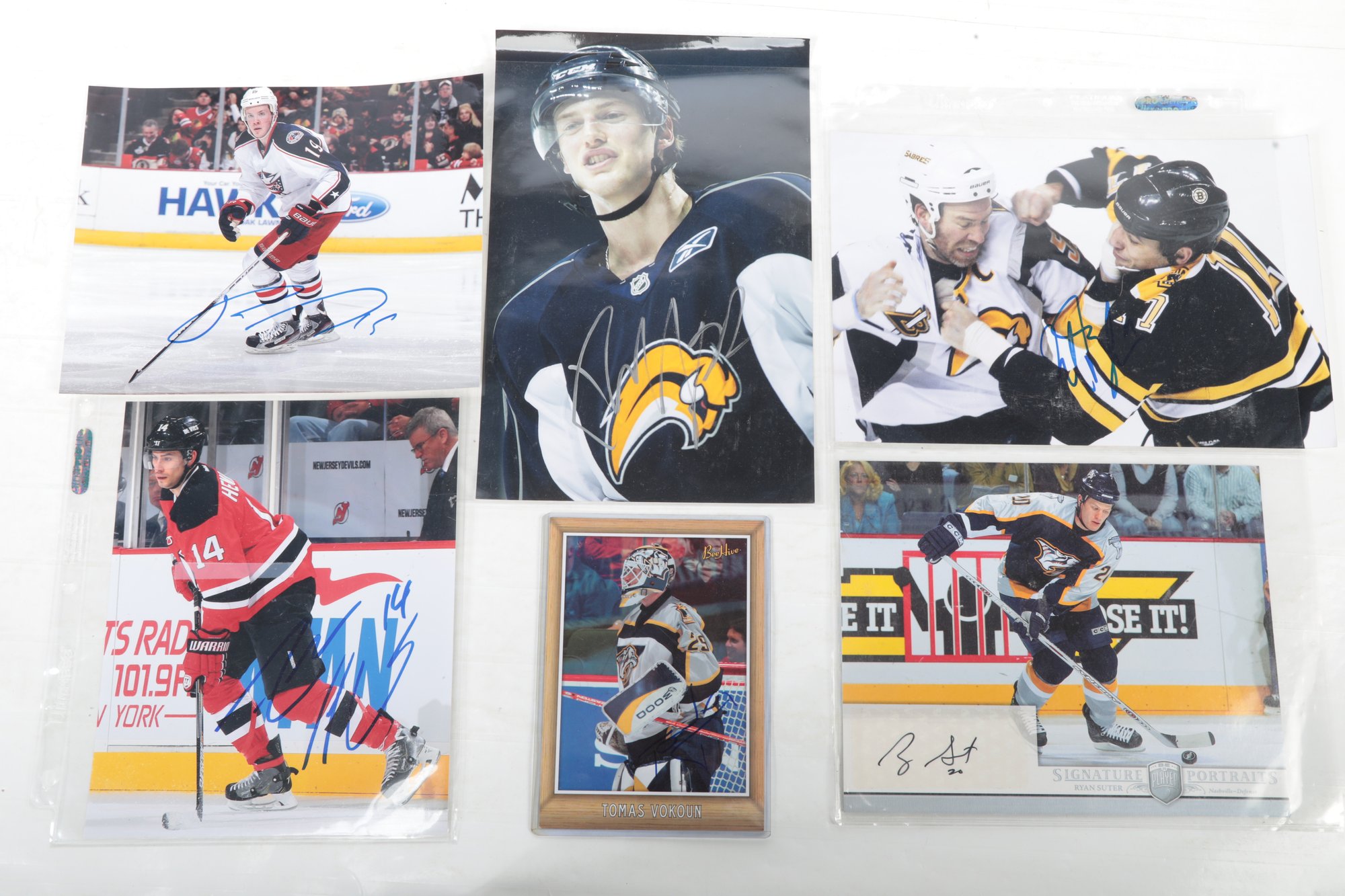 NHL Signed Photo Lot Of 6 Ryan Sutter Adam Henriquee Milan Lucic Tyler ...