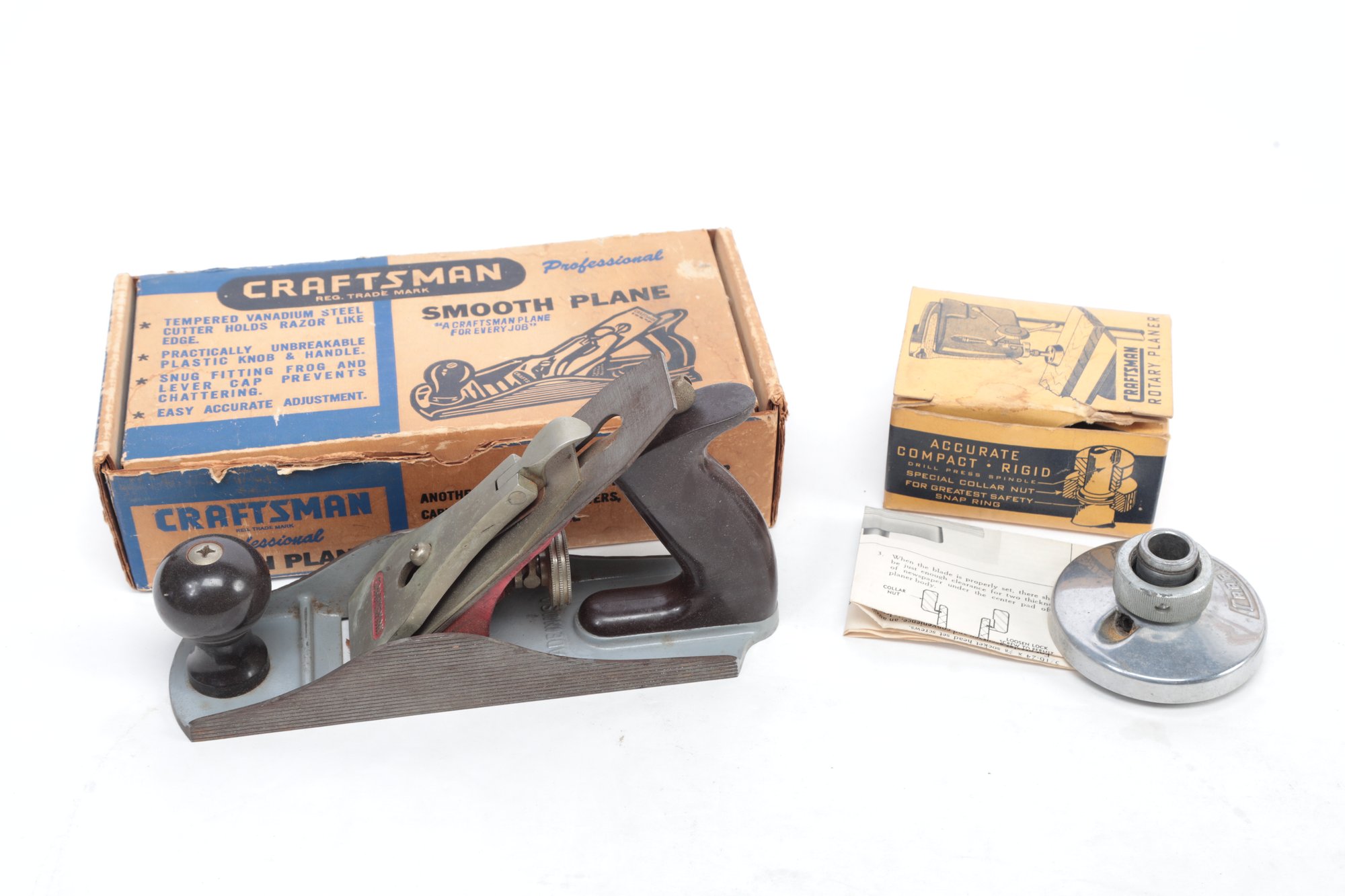 Vintage Craftsman N.O.S. Smooth Plane & Rotary Planer In Original Boxes ...