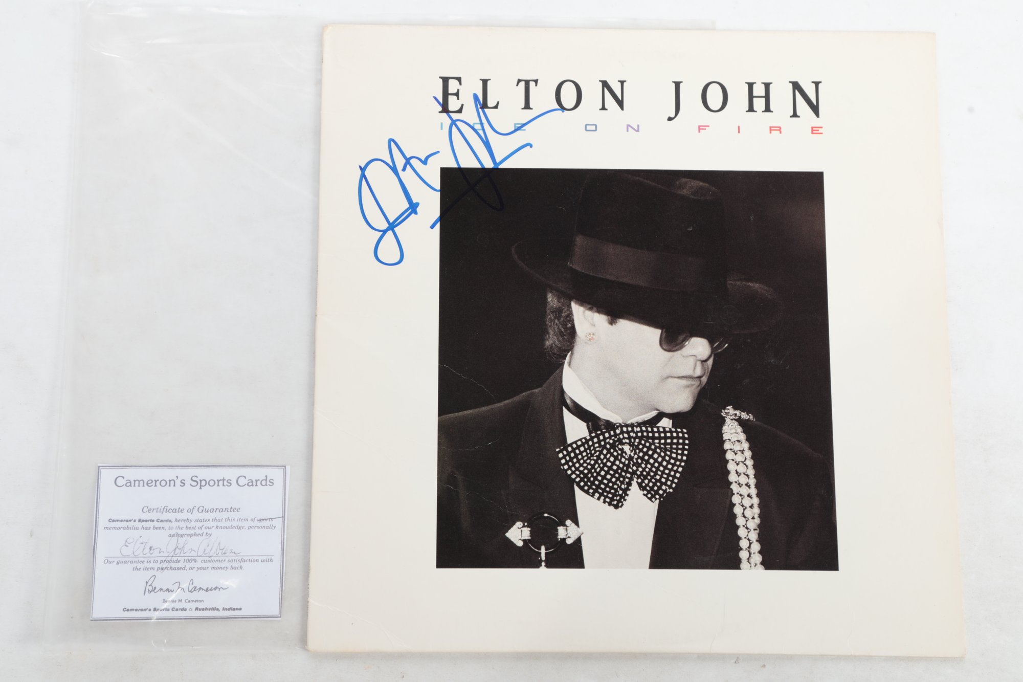 Autographed Elton John Ice On Fire Vinyl W/COA From Cameron's #197577 ...