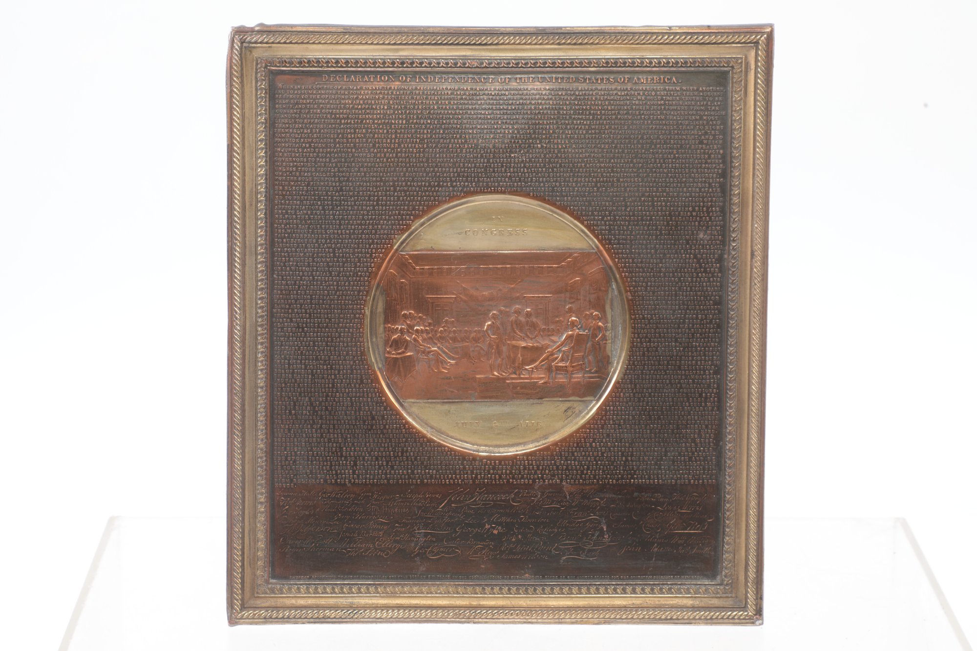 1859 DECLARATION OF INDEPENDENCE Standing Copper & Brass SAMUEL H ...