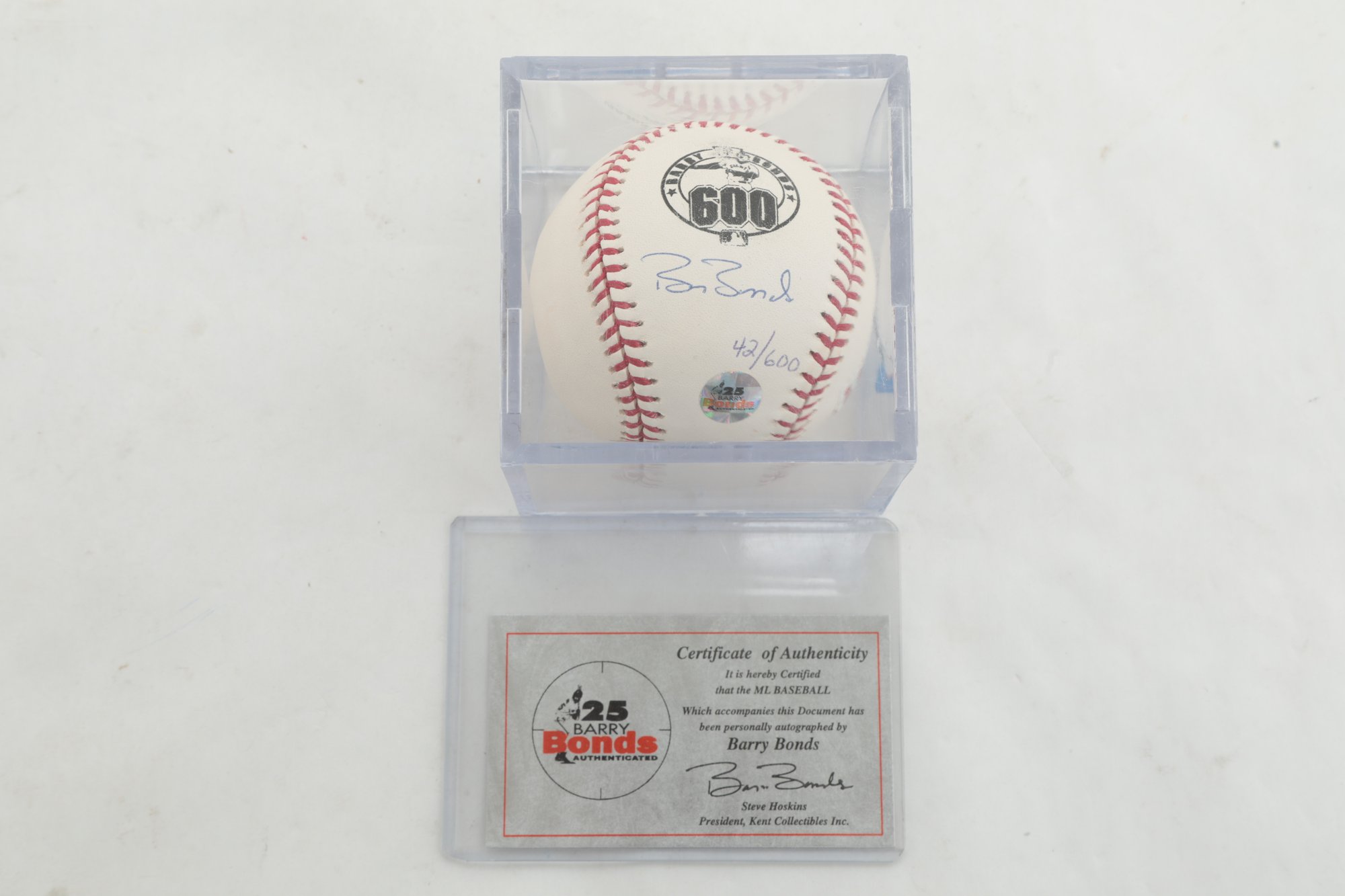 Barry Bonds Signed 600 Home Run Commemorative Rawlings MLB Baseball ...