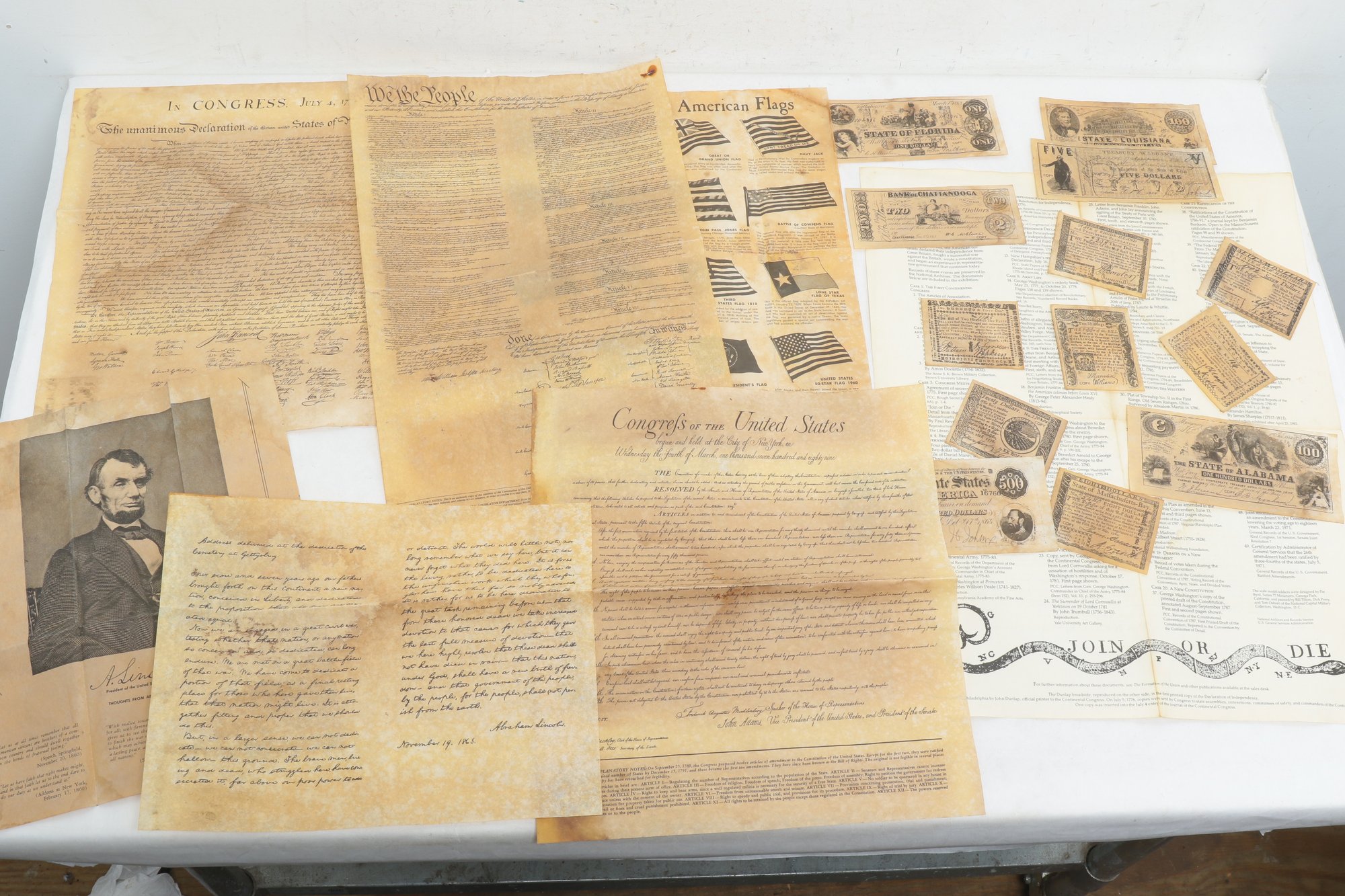 Antique Reproduction Americana Ephemera: Declaration Of Independence ...