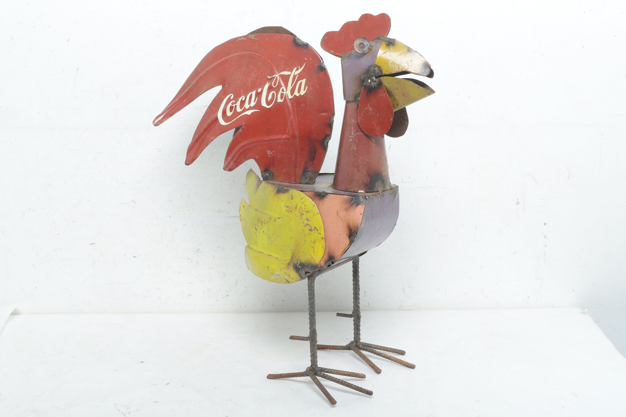 Artisan Made Folk Art "Coca-Cola" Metal Rooster Sculpture #204433 ...