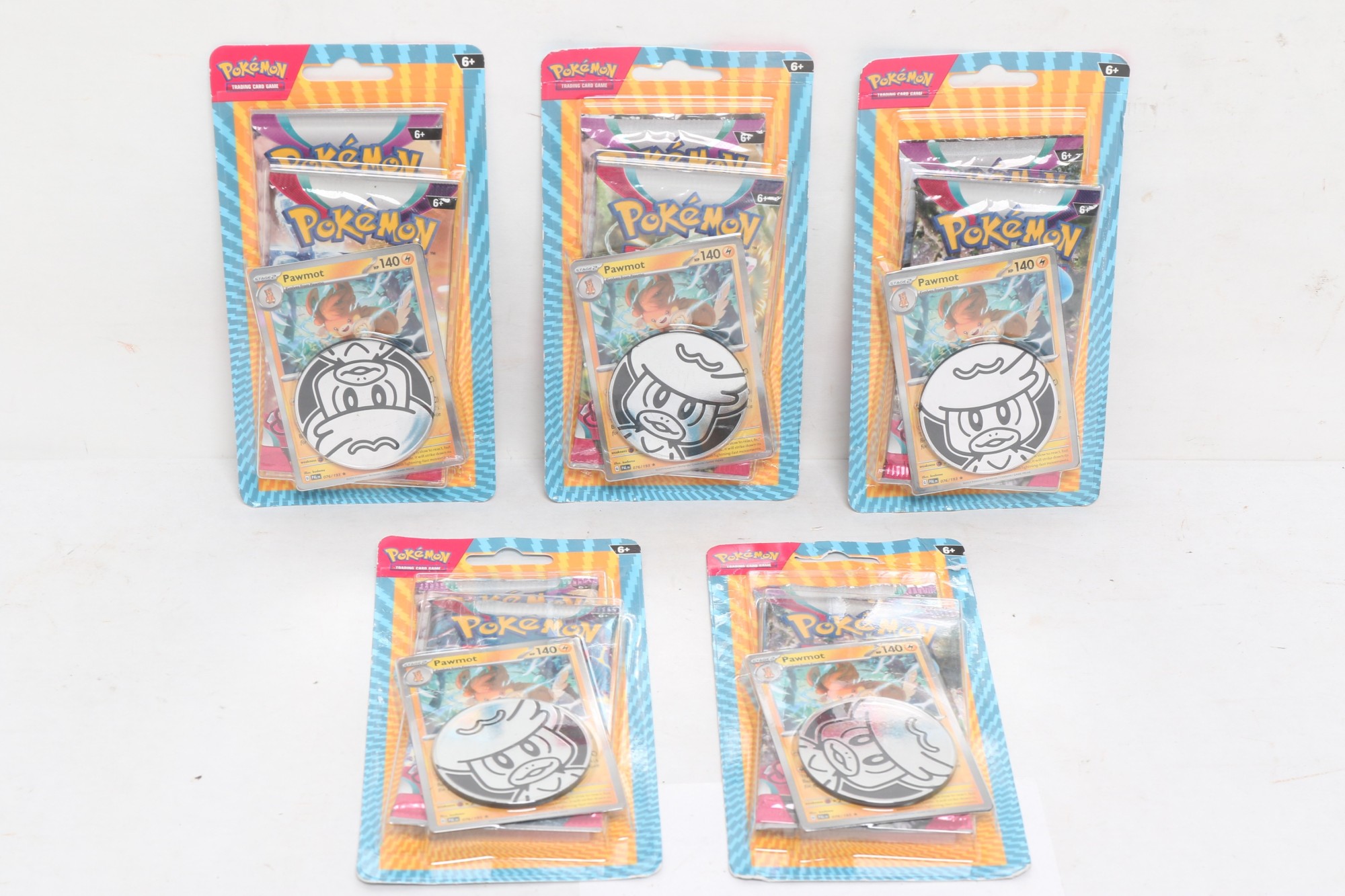 Group Of Five Pokmon Pawmot Checklane Blister Packs - Unopened #223572 ...