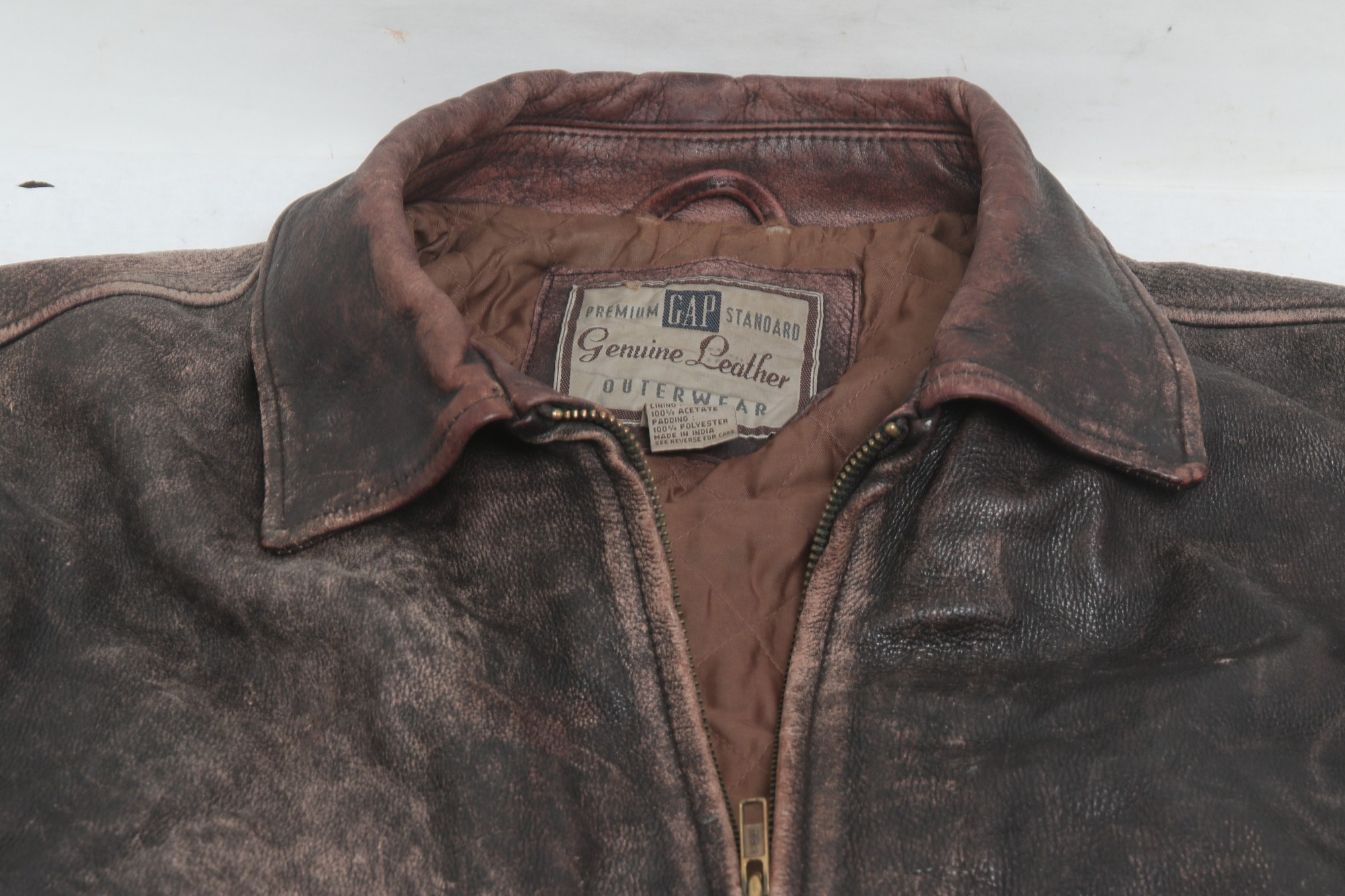Vintage Gap Brown Distressed Patina Airforce Pilot/ Indiana Jones Style ...
