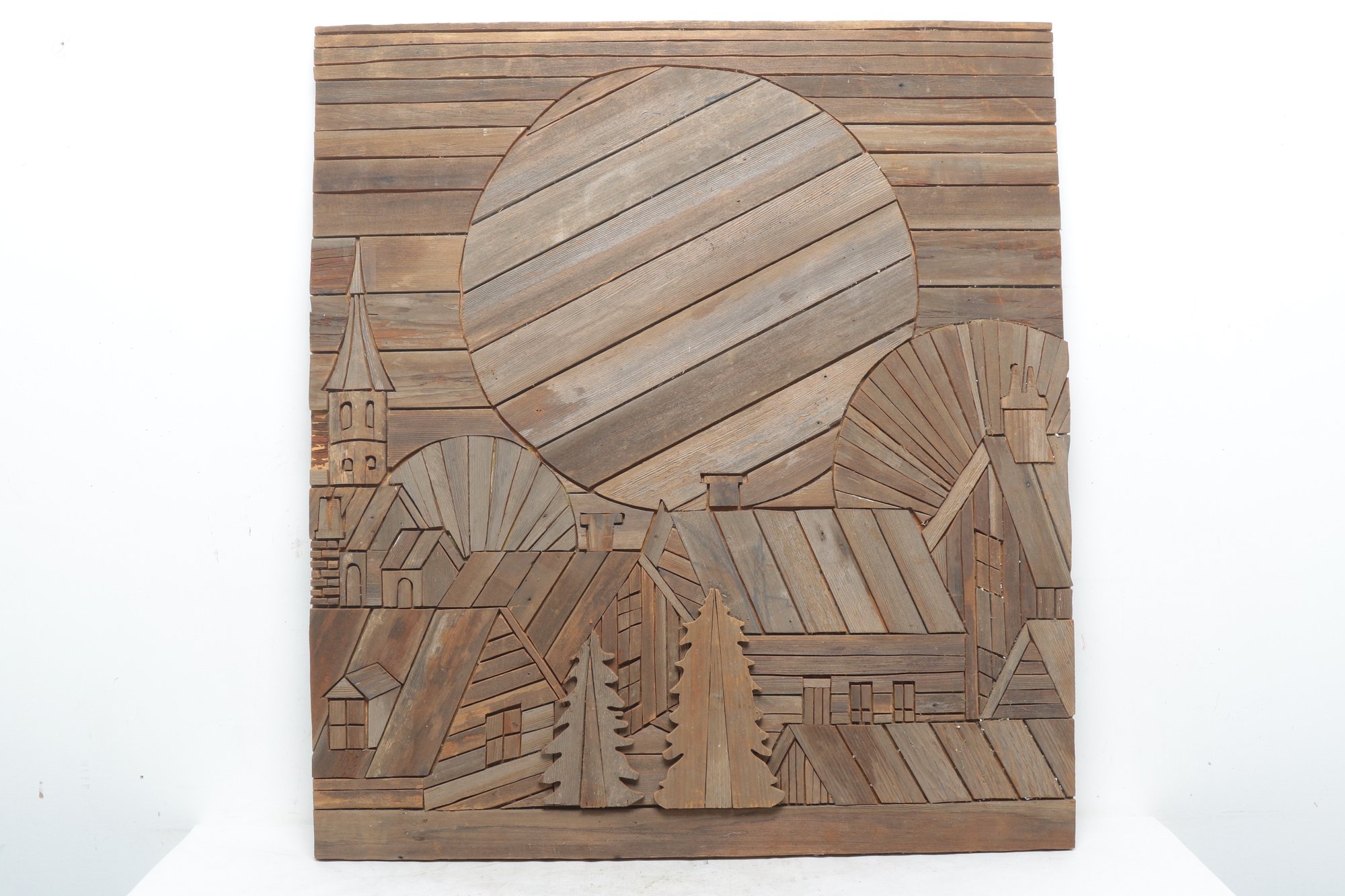 Wooden 3 Dimensional City Scape (40 1/4" X 36") #191201 | Auctionninja.com