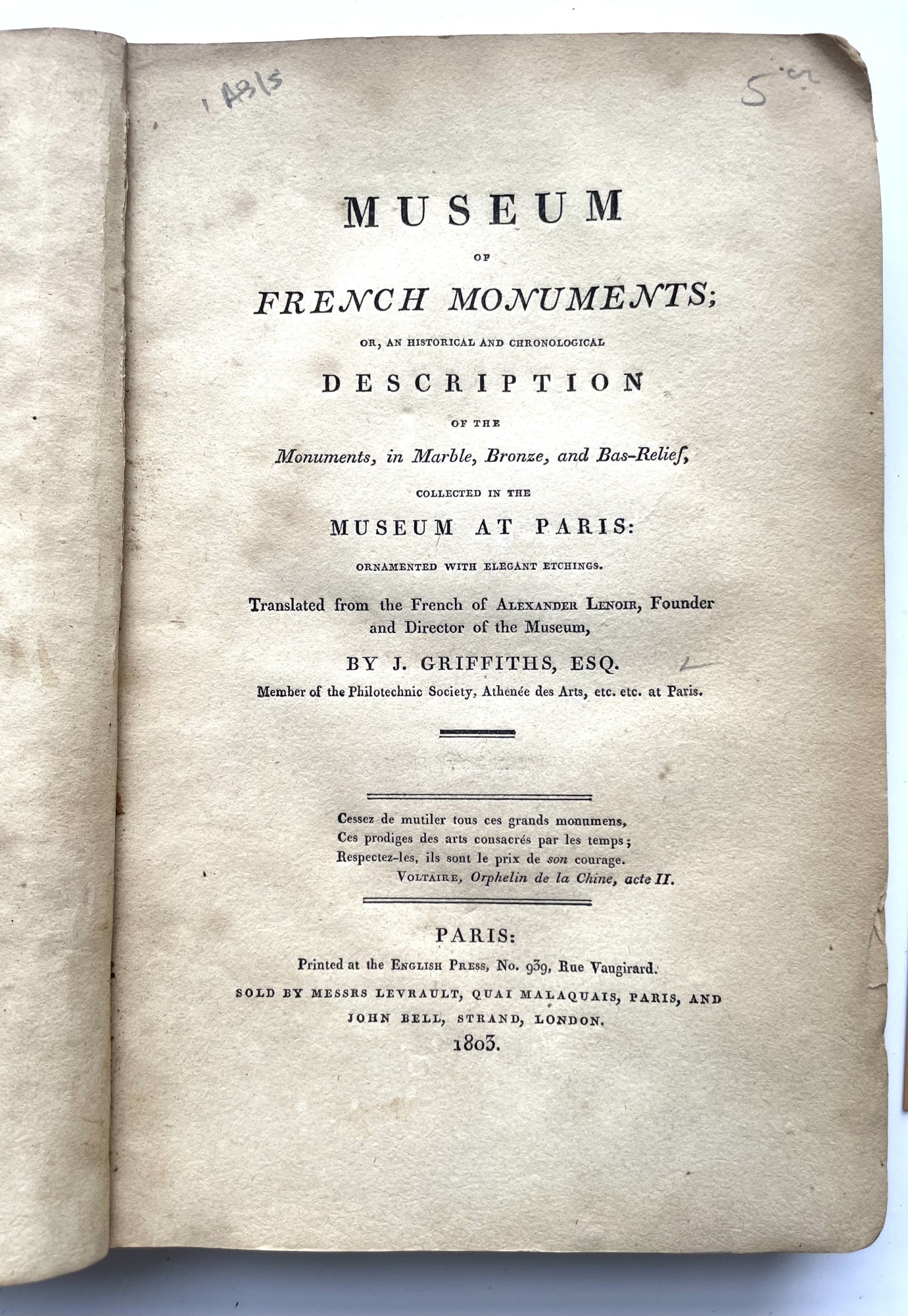 1805, Elgin, Museum Of French Monuments: Or, A Description Of The Most ...