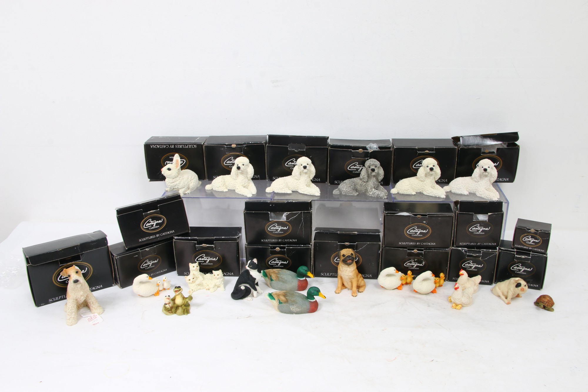 Group Of Sculptures By CASTAGNA - Dog And Other Animals - Mostly New ...