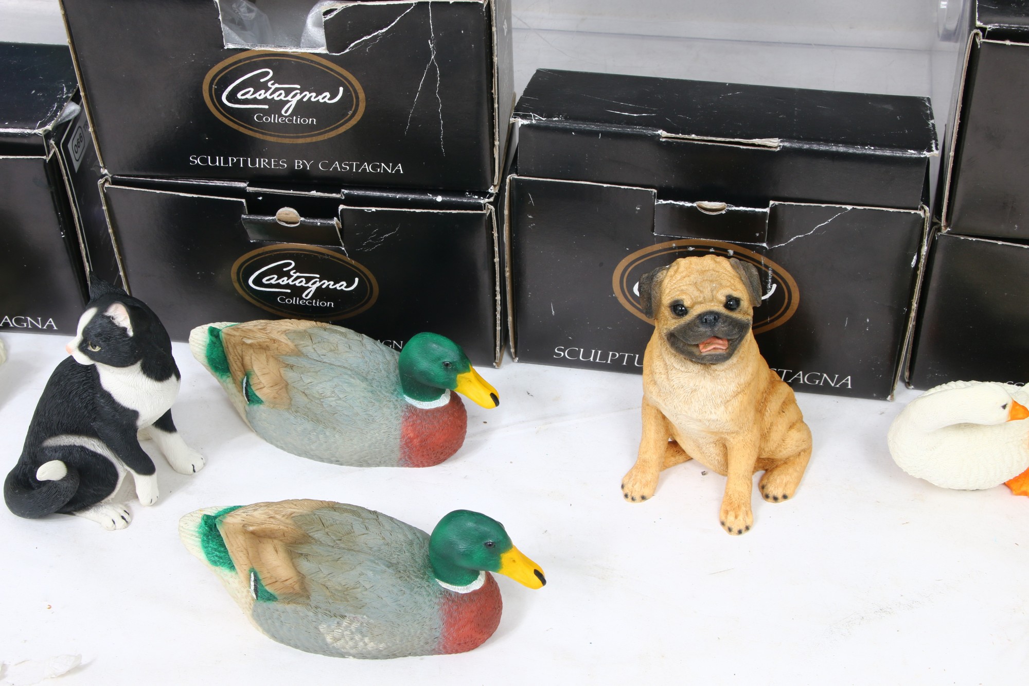 Group Of Sculptures By CASTAGNA - Dog And Other Animals - Mostly New ...