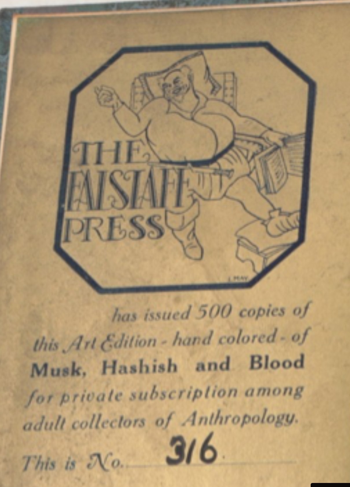 Musk Hashish And Blood. Limited 500 Copies Handcolored Plates 1930 For ...