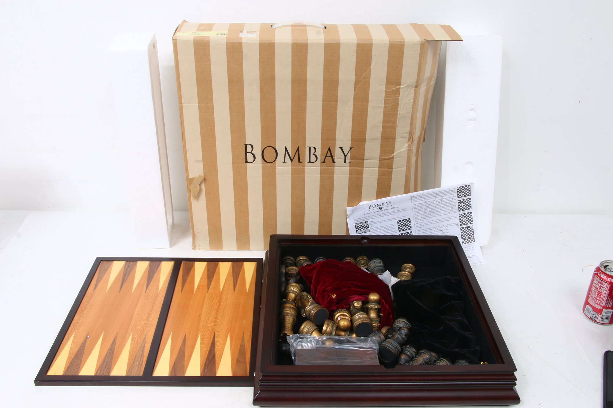 BOMBAY Chess & Backgammon Set - Appears New #188830 | Auctionninja.com