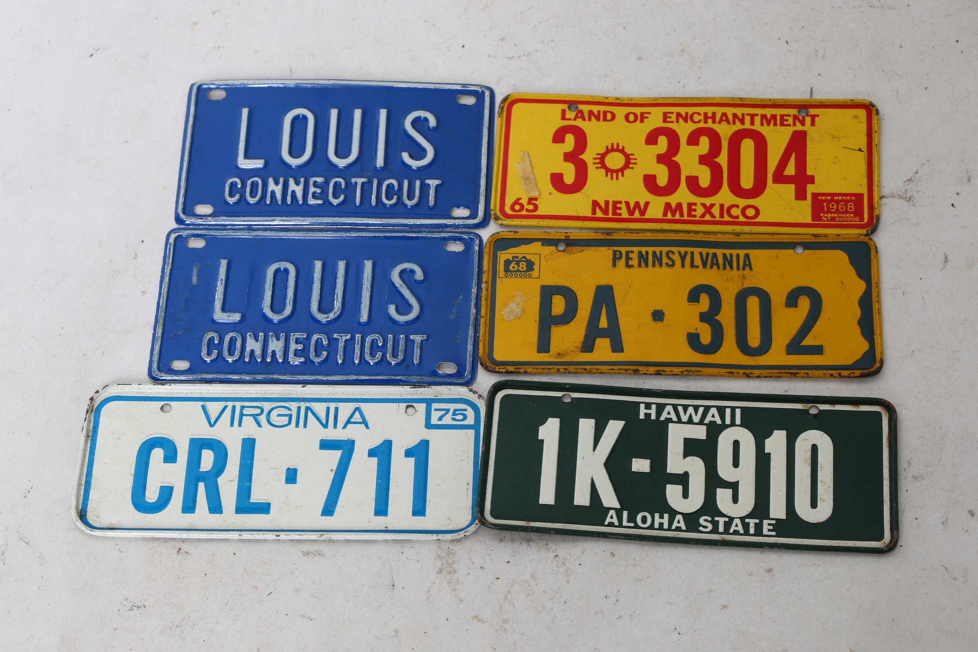 VINTAGE GROUP OF MINIATURE ALUMINUM BIKE LICENSE PLATES #198167 ...