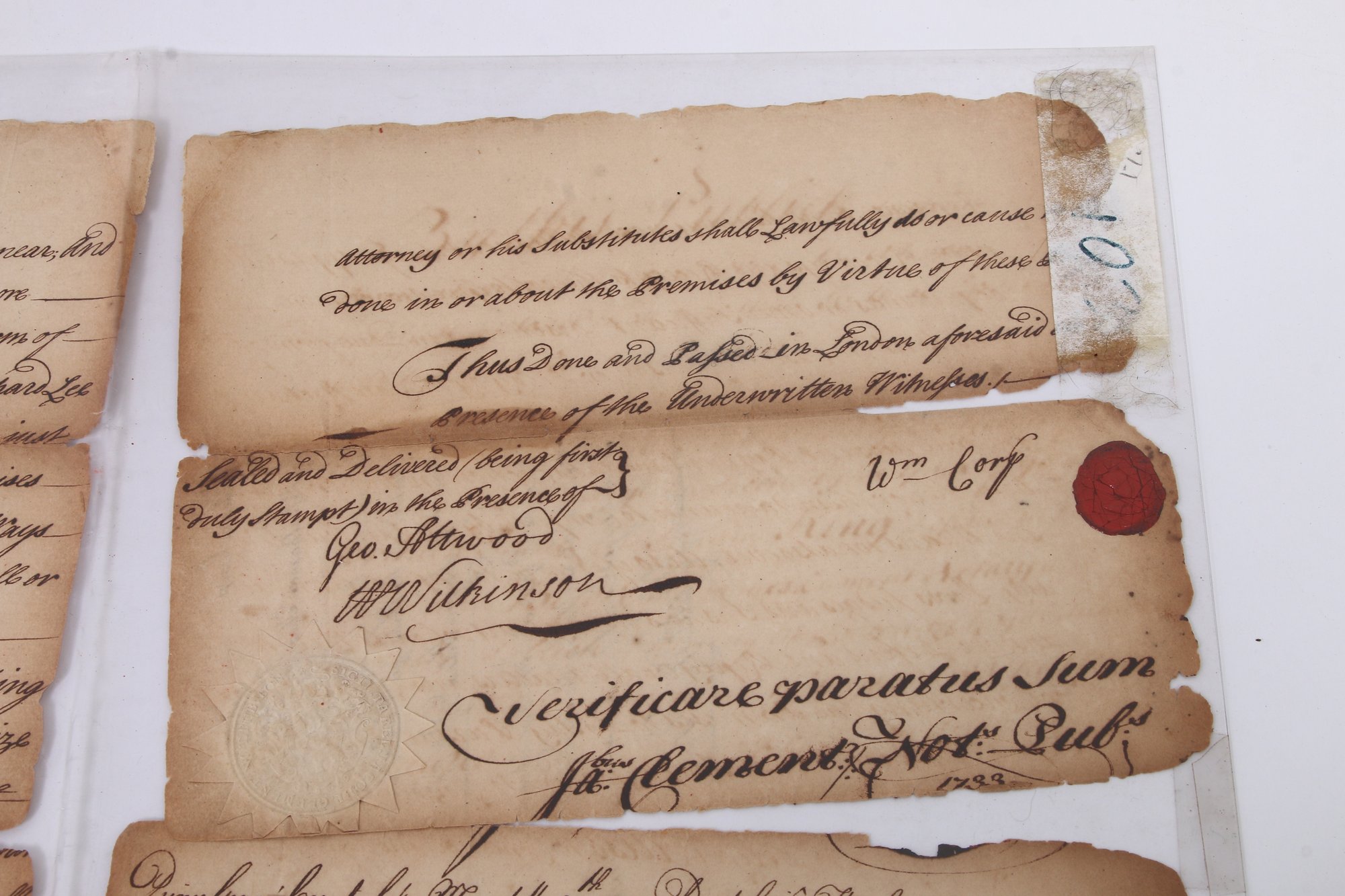 1733 London Power Of Attorney To Capt Posthumus Thornton Recorded 1734 ...