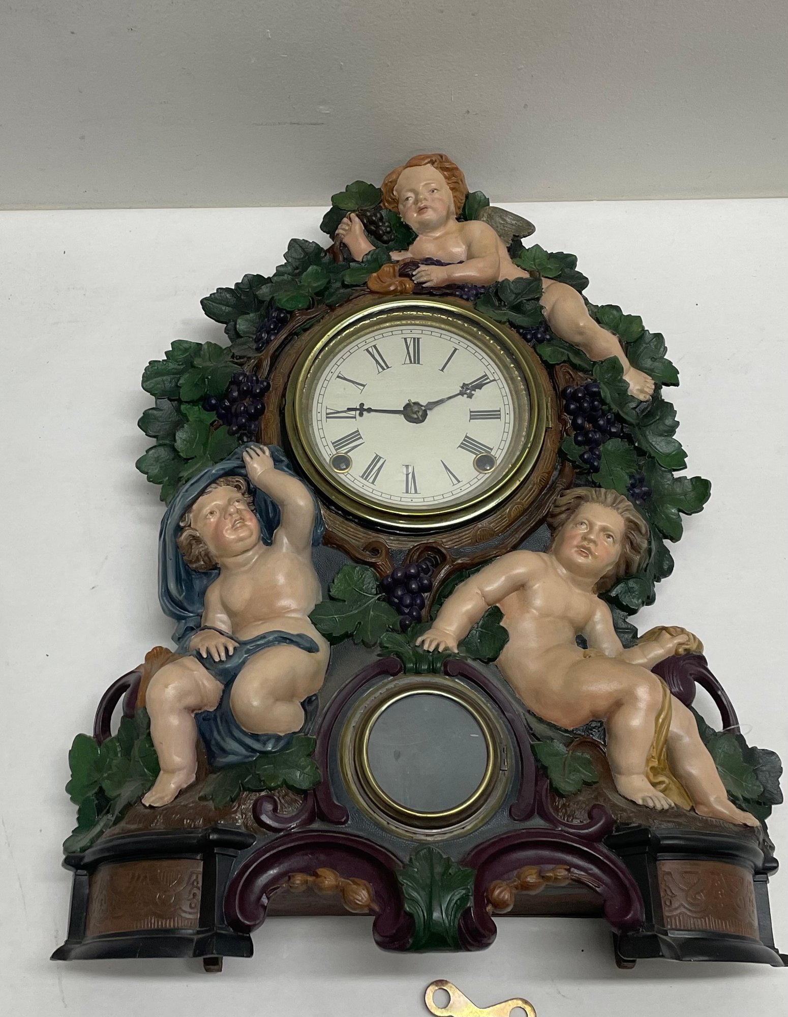 Antique N Muller 1856 Patent Cast Metal Shelf Clock With Cherubs ...