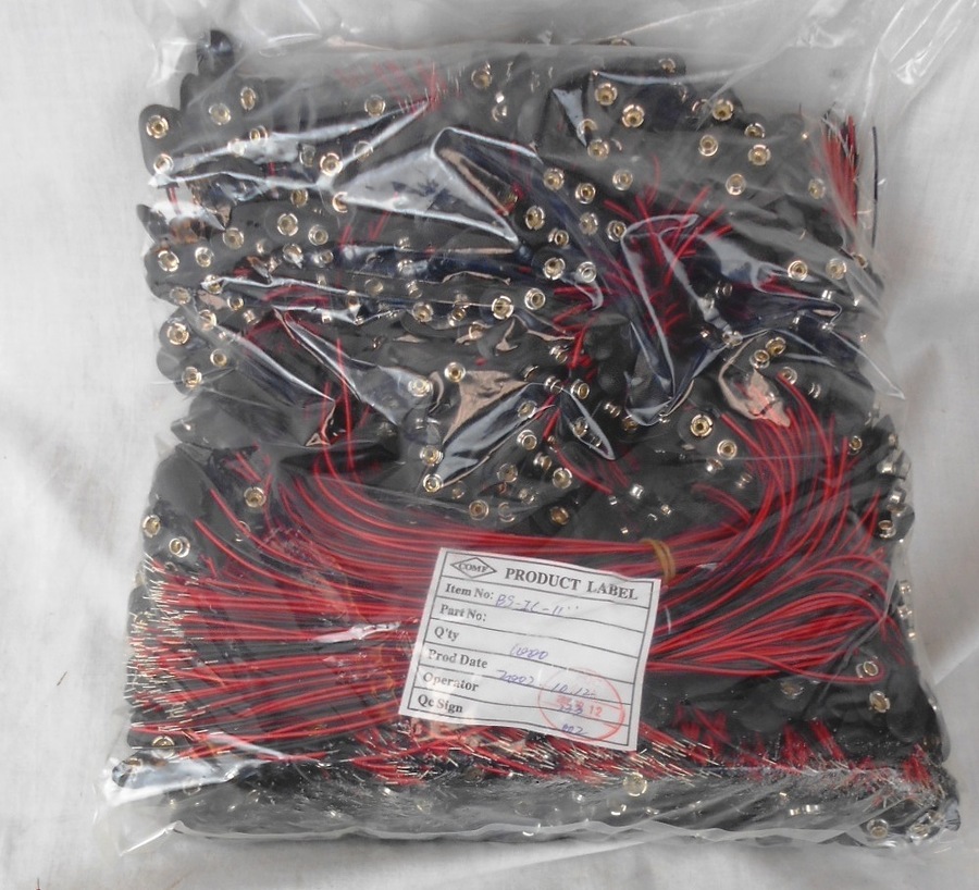 Lot Of 1,000 Black I-Type 9-Volt VDC Battery Snap-On Connector Jack ...
