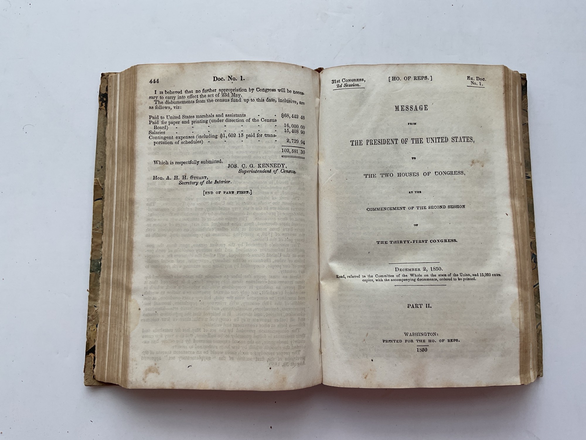 1850 Message From The President Of The United States To The Two Houses ...