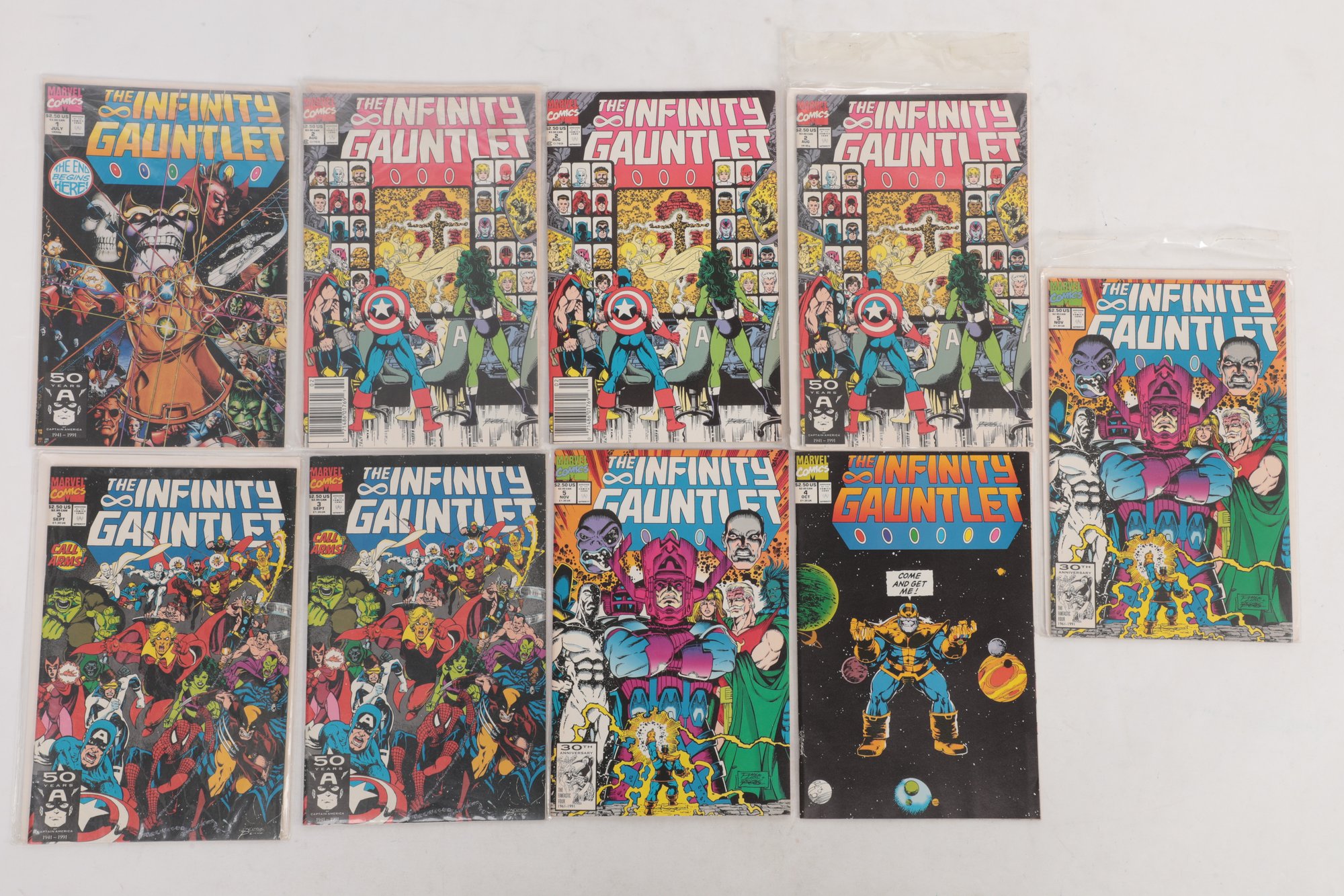 Lot Of Infinity Gauntlet Comic Books Including Number 1 #159464 ...
