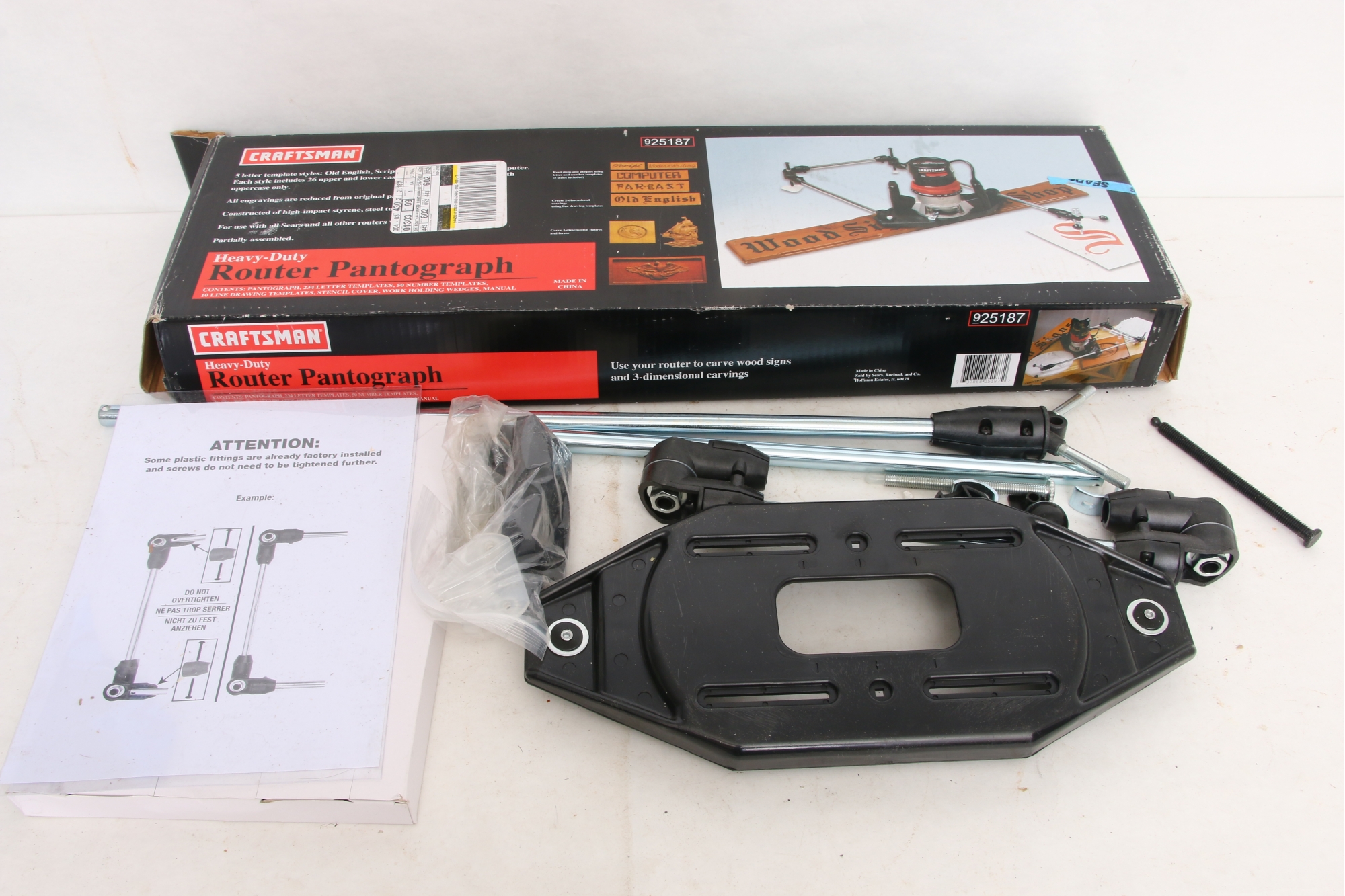 Craftsman Heavy Duty Router Pantograph Model 9-25187 #55353 ...
