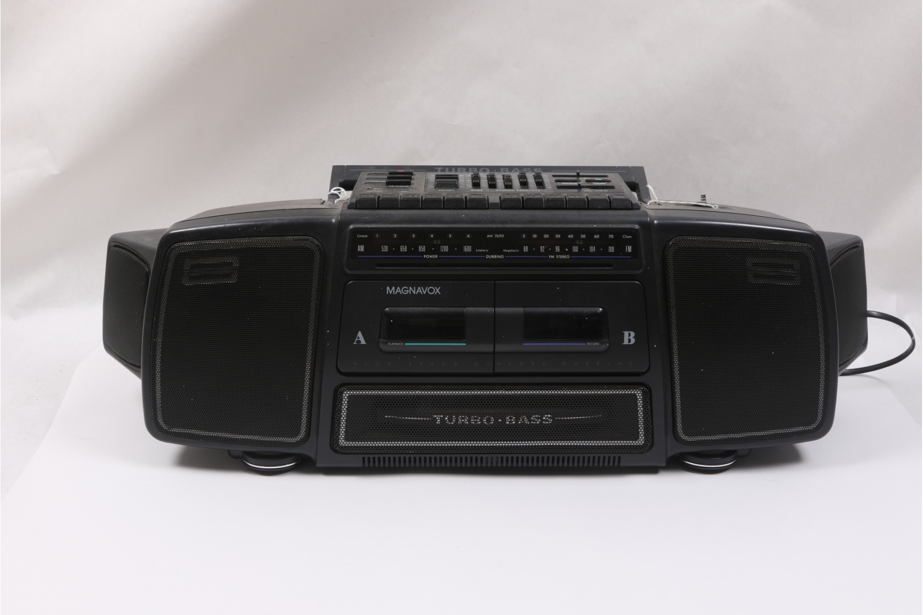 Vintage Magnavox AW7690/17 Surround EQUALIZER Turbo Bass Dual Cassette ...