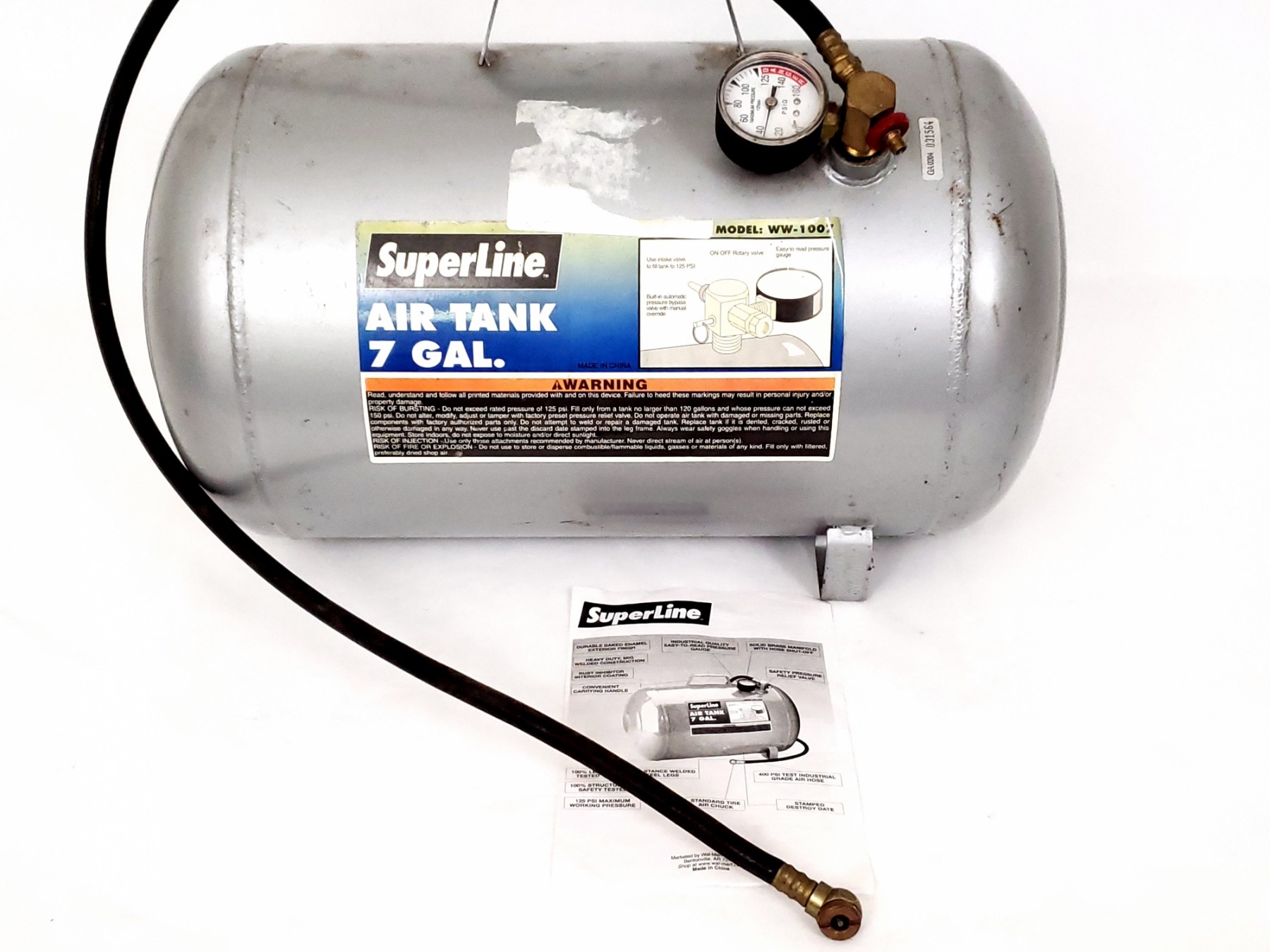Superline Air Tank 7 Gallon Model Ww 1007 With Manual 105578