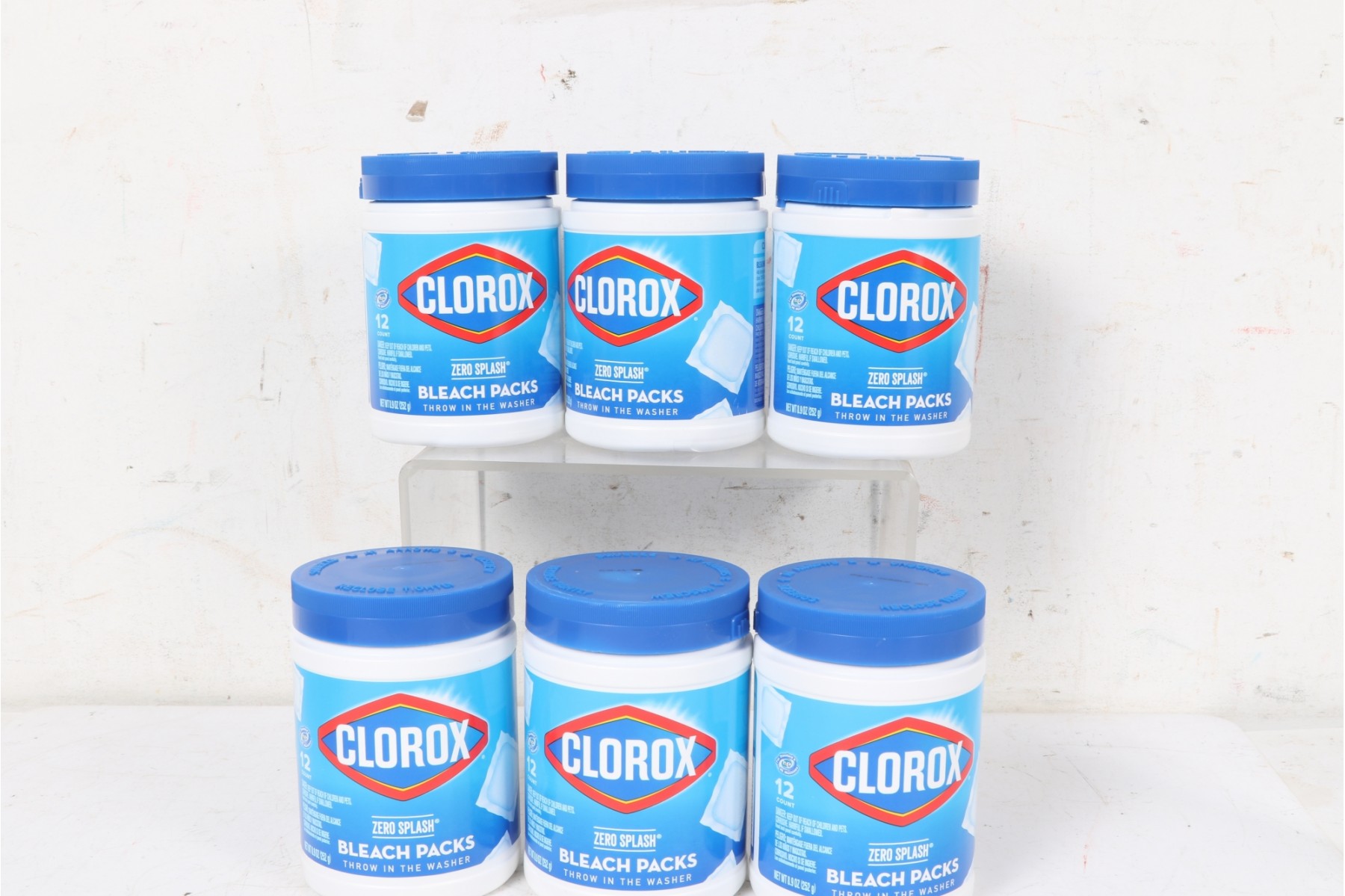6 Cans Of Clorox Zero Splash Bleach Packs Laundry Pods 12 Count Throw ...