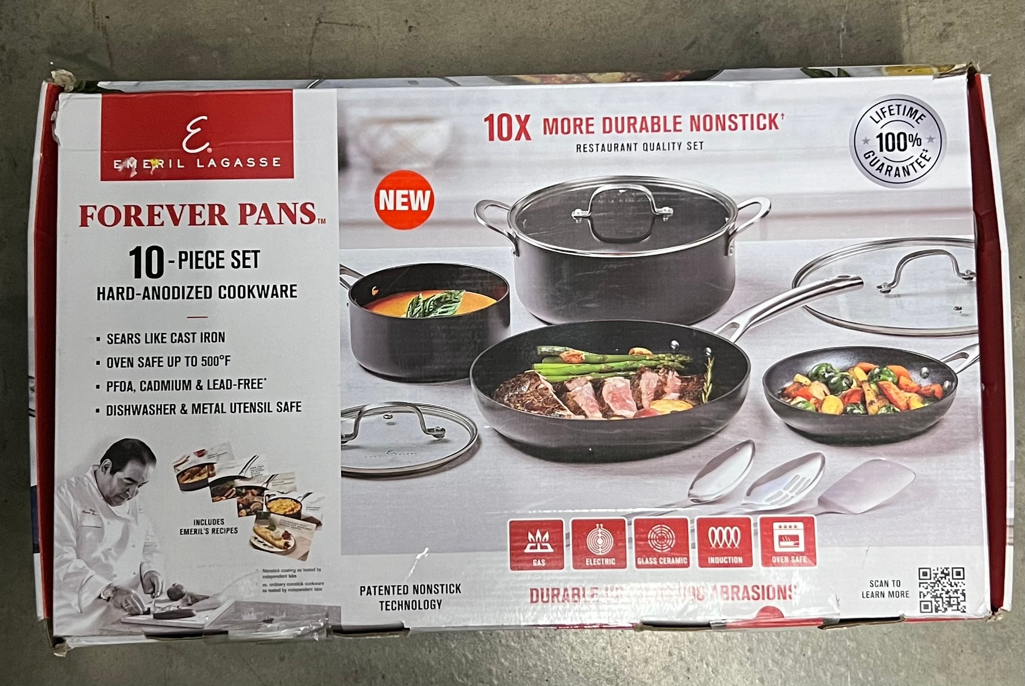 NEW Emeril Lagasse Nonstick Forever Pans PRO 10 Piece Cookware Set With ...