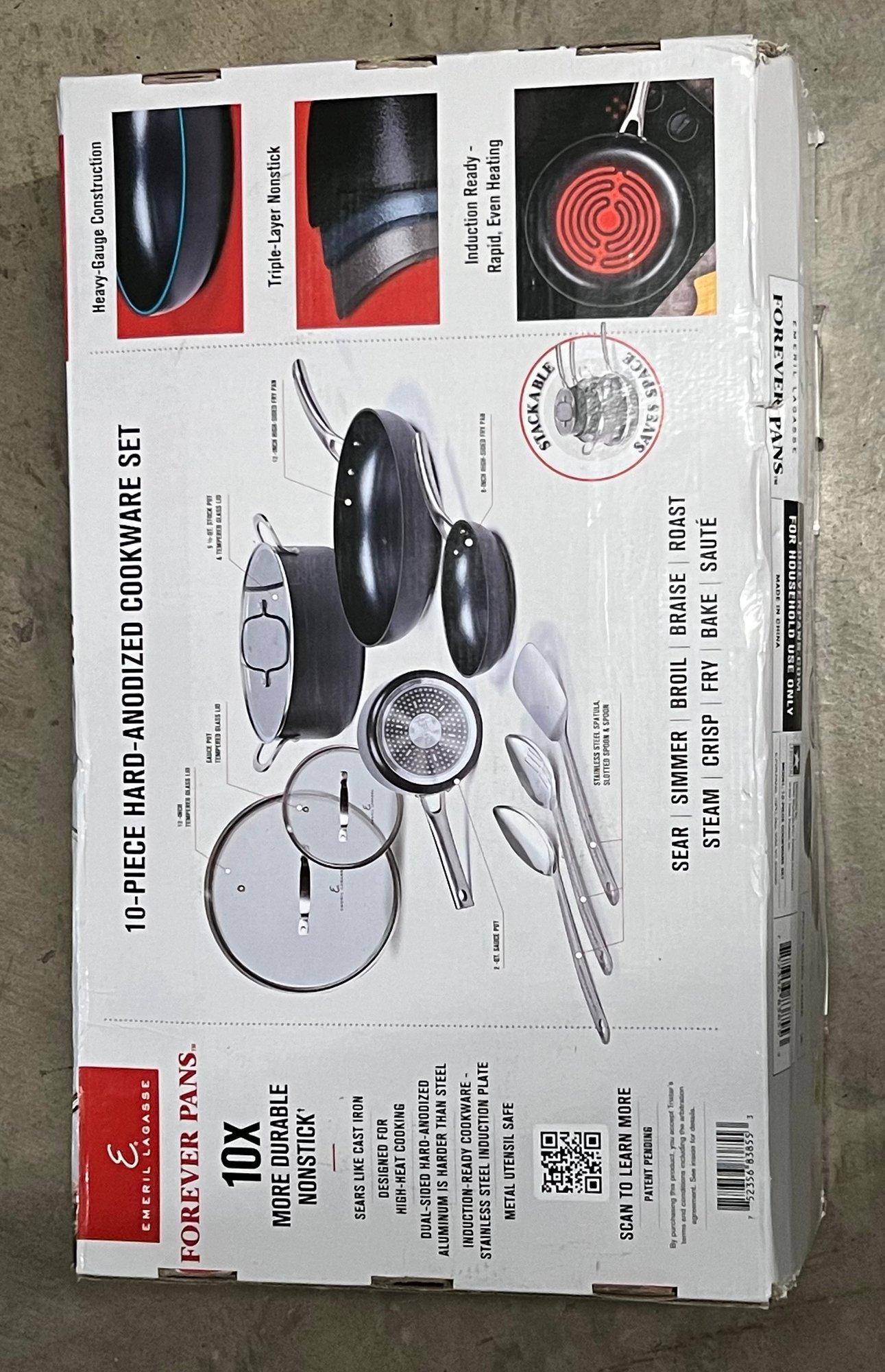 NEW Emeril Lagasse Nonstick Forever Pans PRO 10 Piece Cookware Set With ...