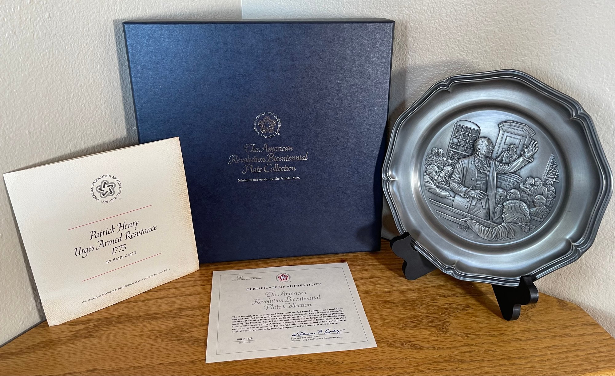 Franklin Mint American Revolution Bicentennial Plate Patrick Henry ...
