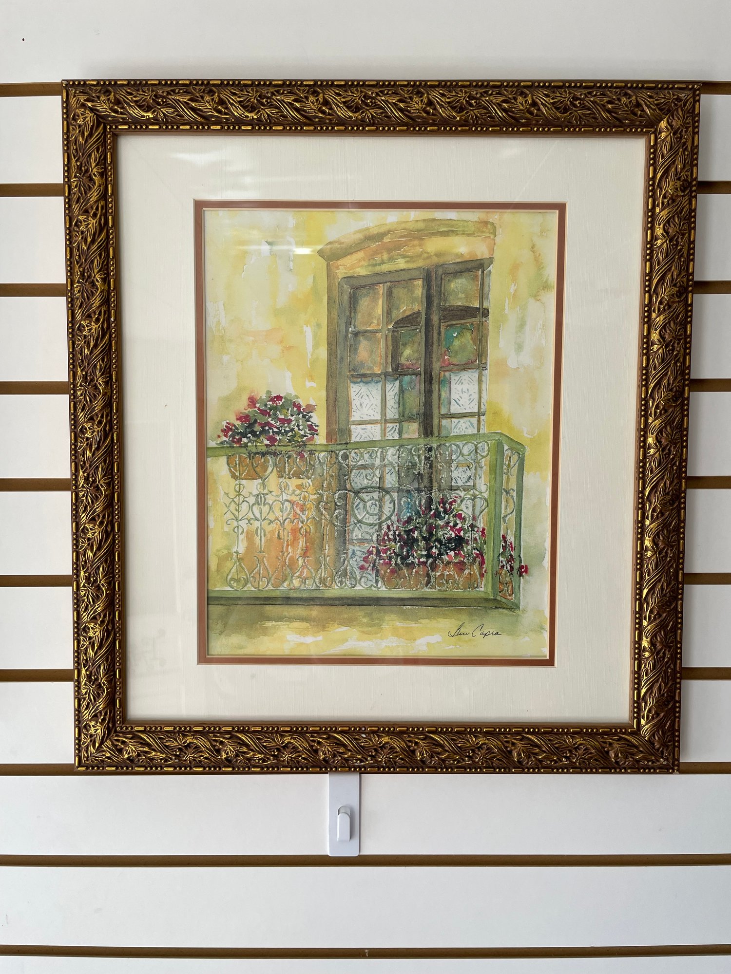 Bev Capra Original "Barcelona Balcony" Painting #6121 | Auctionninja.com