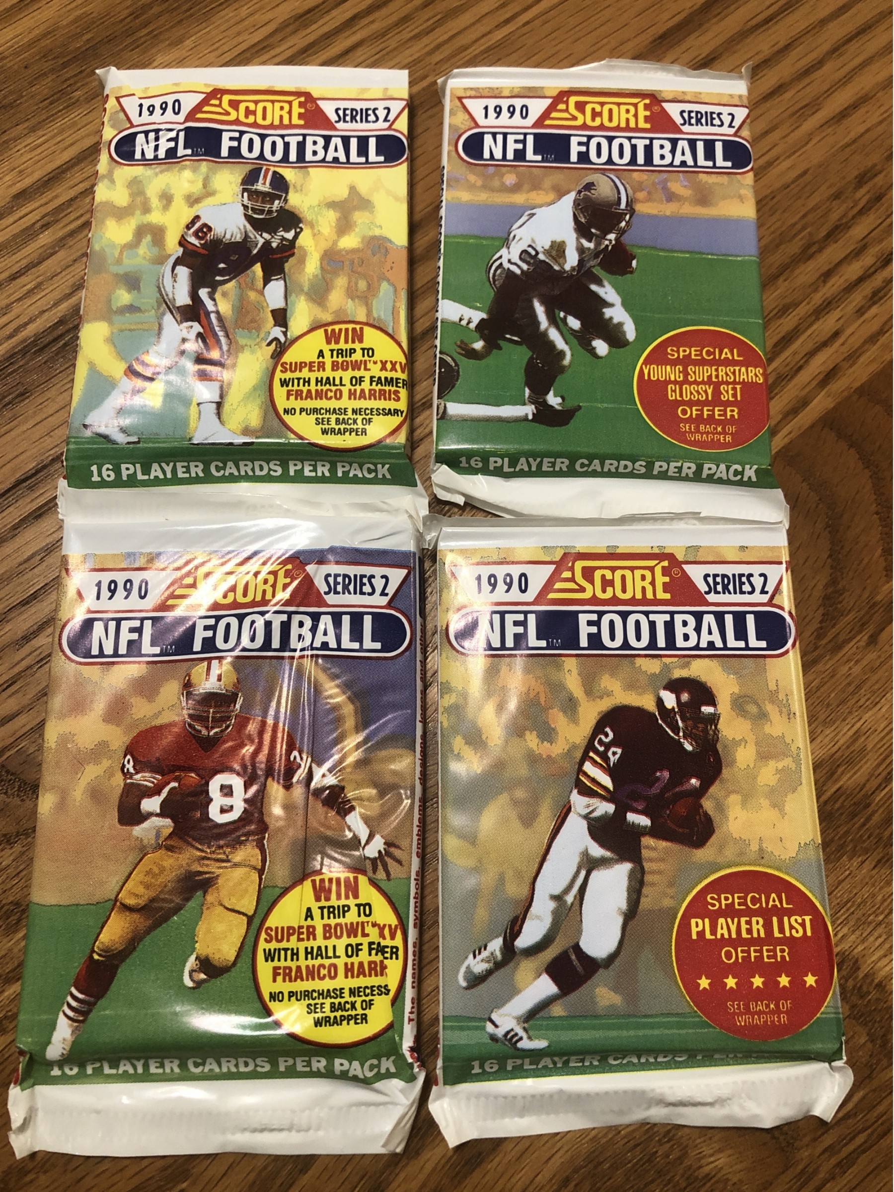Lot Of (4) 1990 Score Football Series 2 Unopened Wax Packs #25338 ...