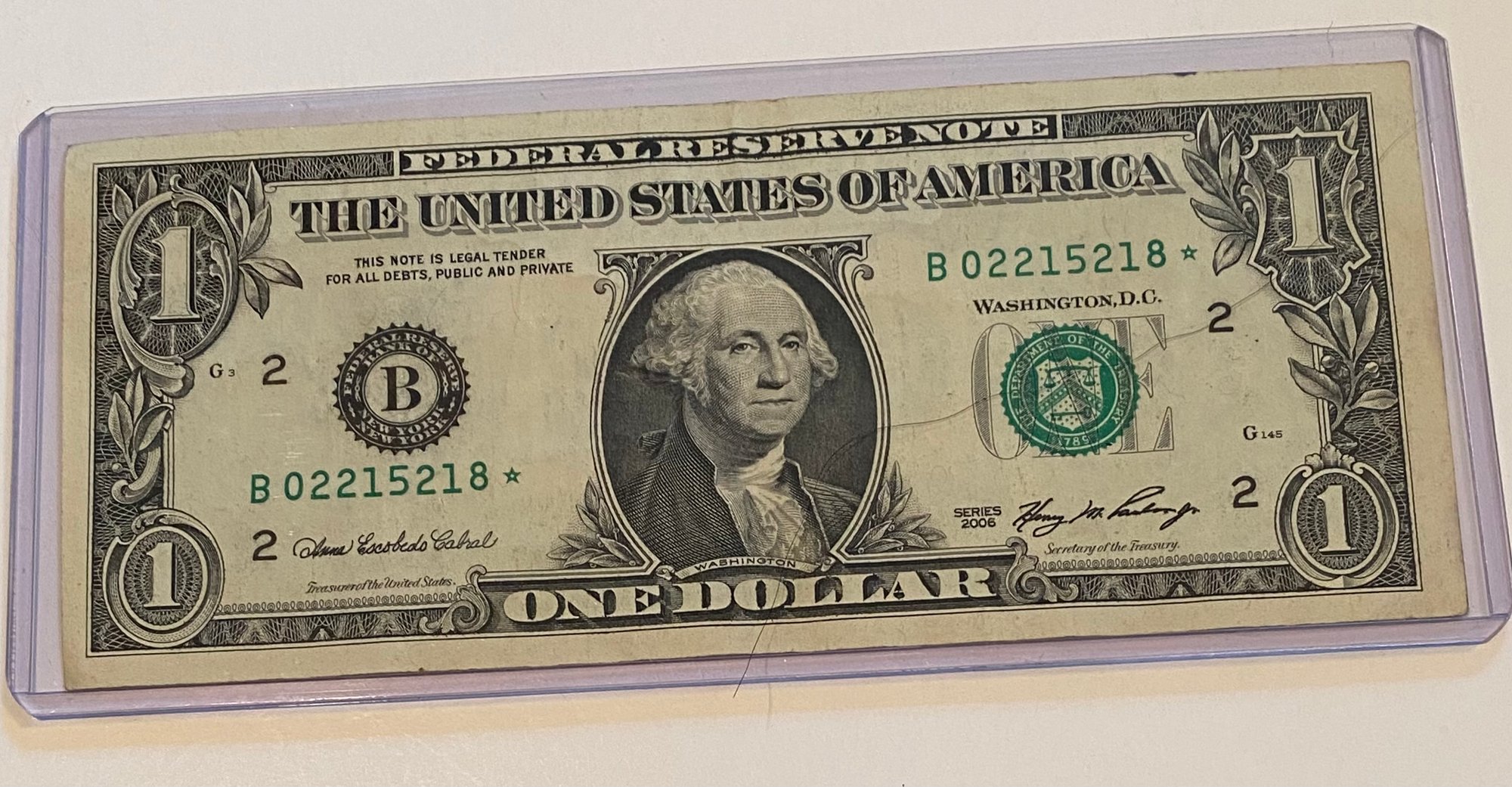 2006 Star Note Dollar Bill #16463 | Auctionninja.com