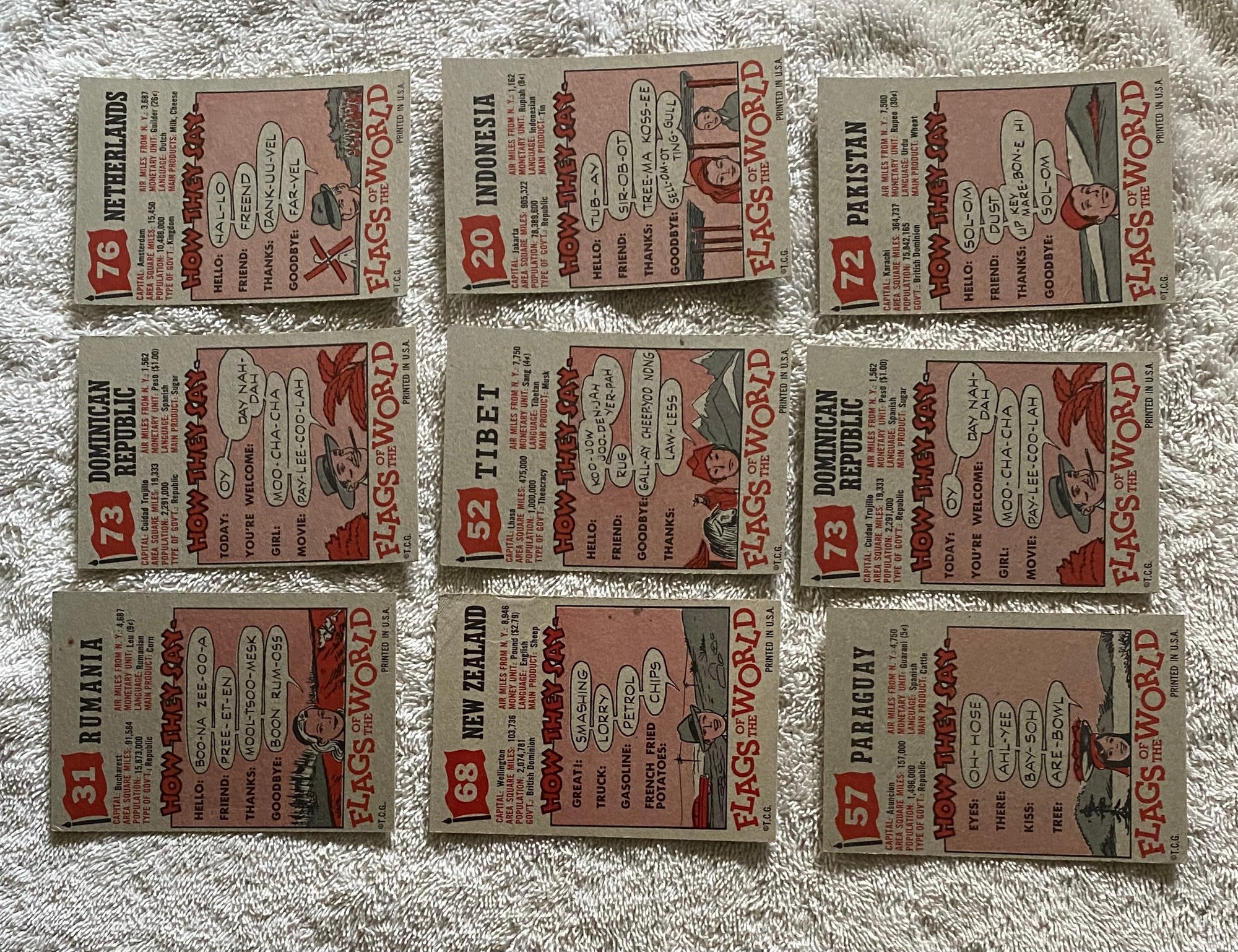 1956 Topps Flags Of The World Lot Of 9 #17008 | Auctionninja.com