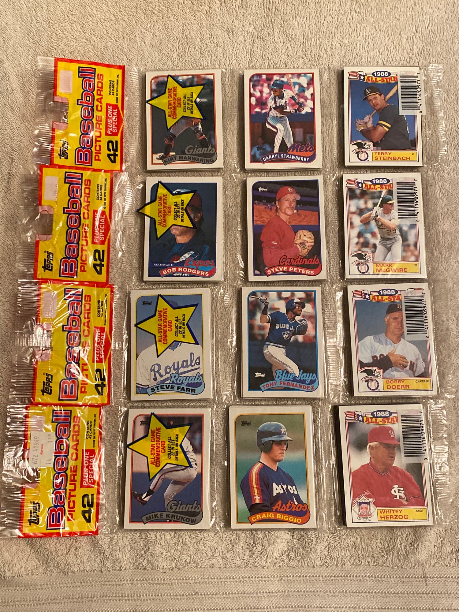 1989 Topps Baseball Rack Pack Lot Of 4 #13527 | Auctionninja.com