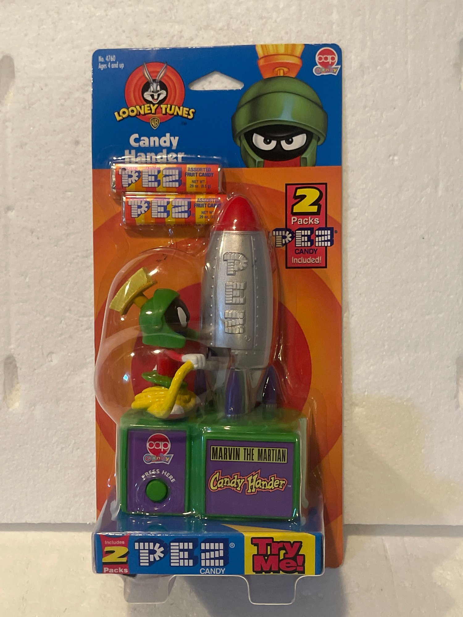 Marvin The Martian PEZ Candy Hander By Cap 1998 Looney Tunes Sealed ...