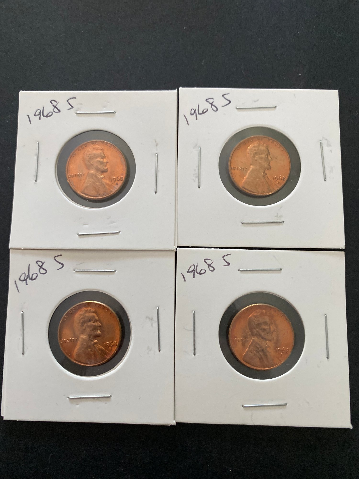 1968 S Lincoln Penny Uncirculated Lot Of 4 #20594 | Auctionninja.com