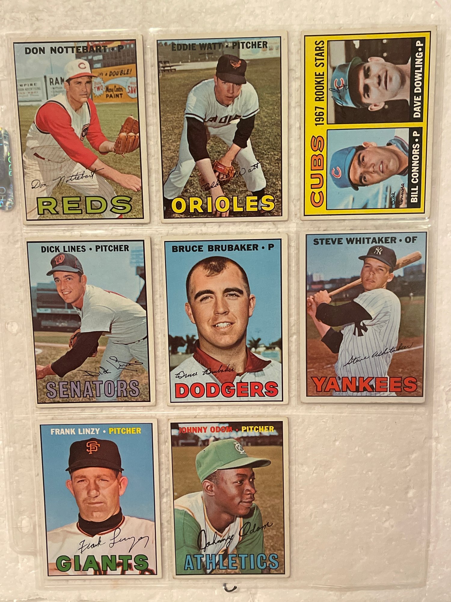 1967 Topps Baseball - Sheet Of 8 Cards #21991 | Auctionninja.com