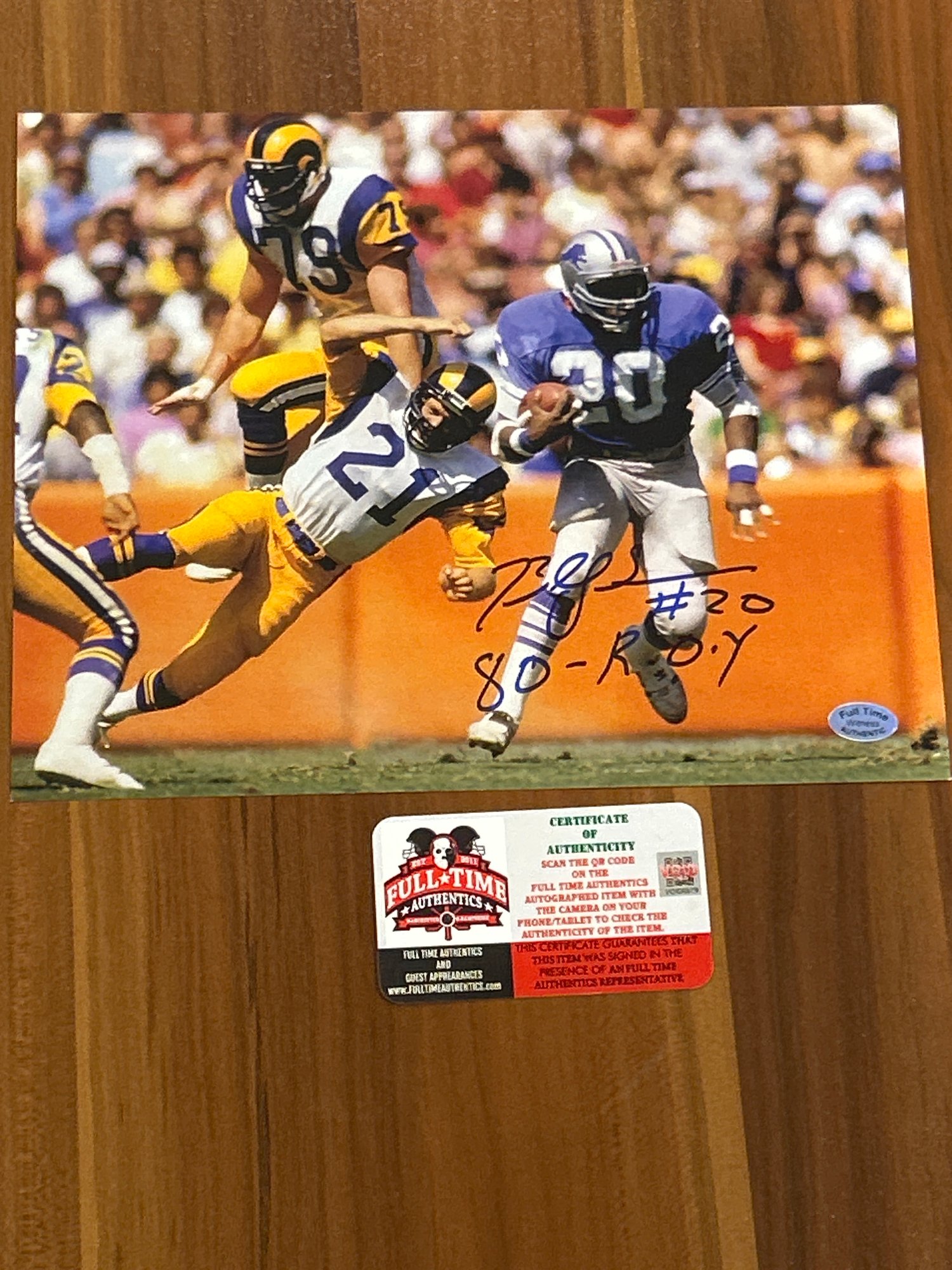 Billy Sims Autographed 8x10 Photo With COA #23356 | Auctionninja.com