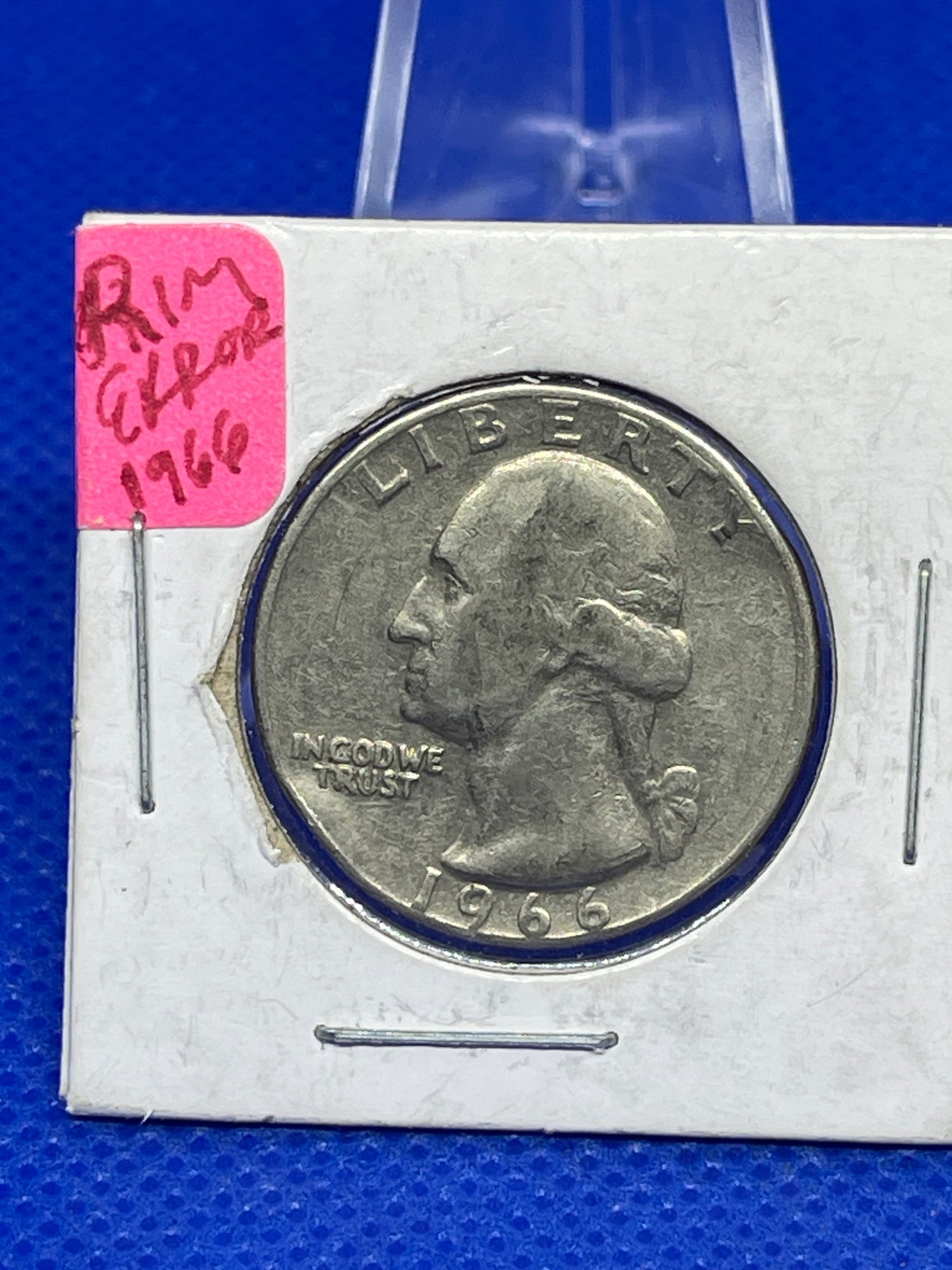 1966 No Mint Mark Washington Quarter Rim Error #23511 | Auctionninja.com