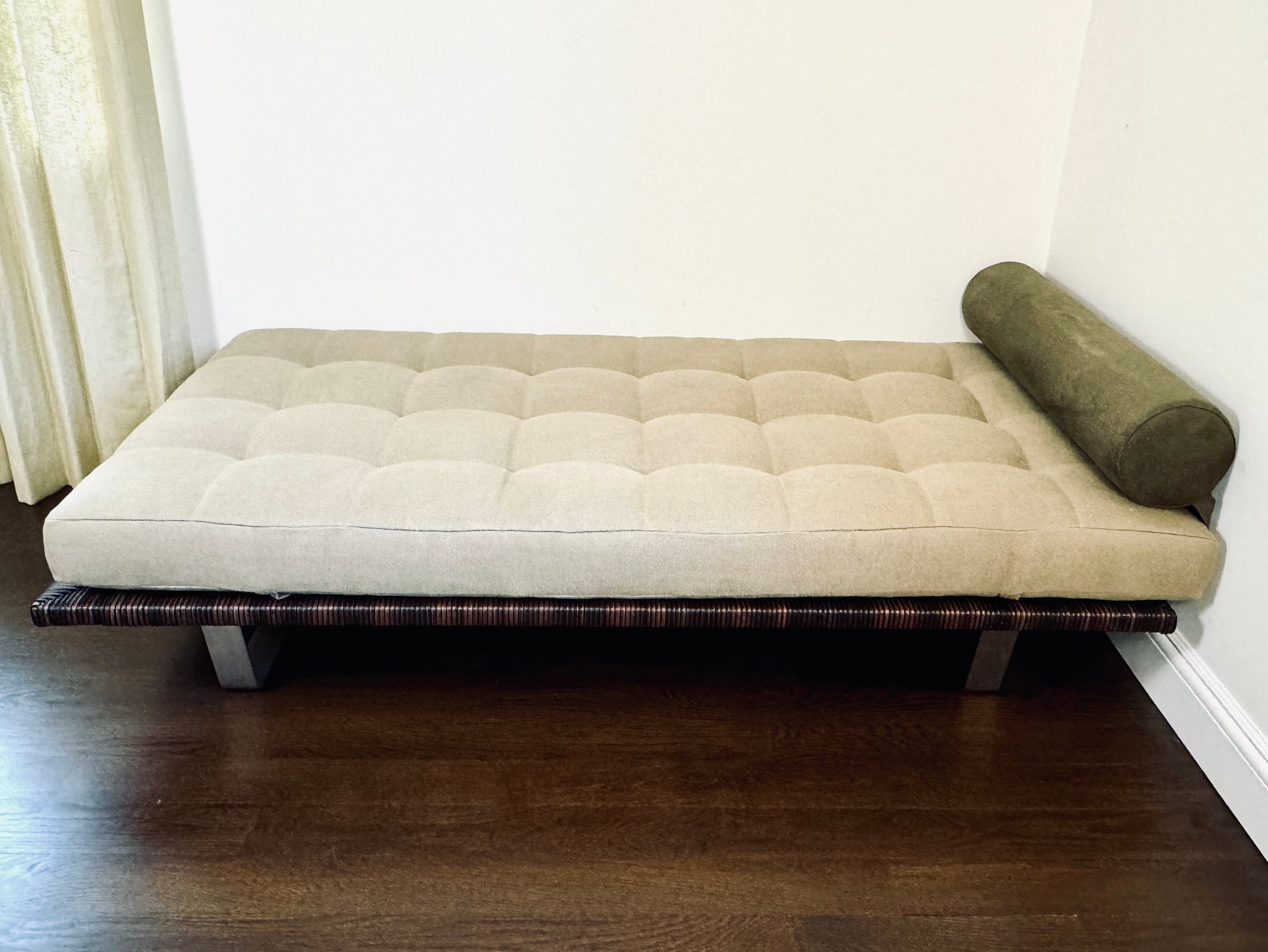 Cliff Young DellaRobbia Sonoma Chaise - Tan Fabric With Chocolate ...