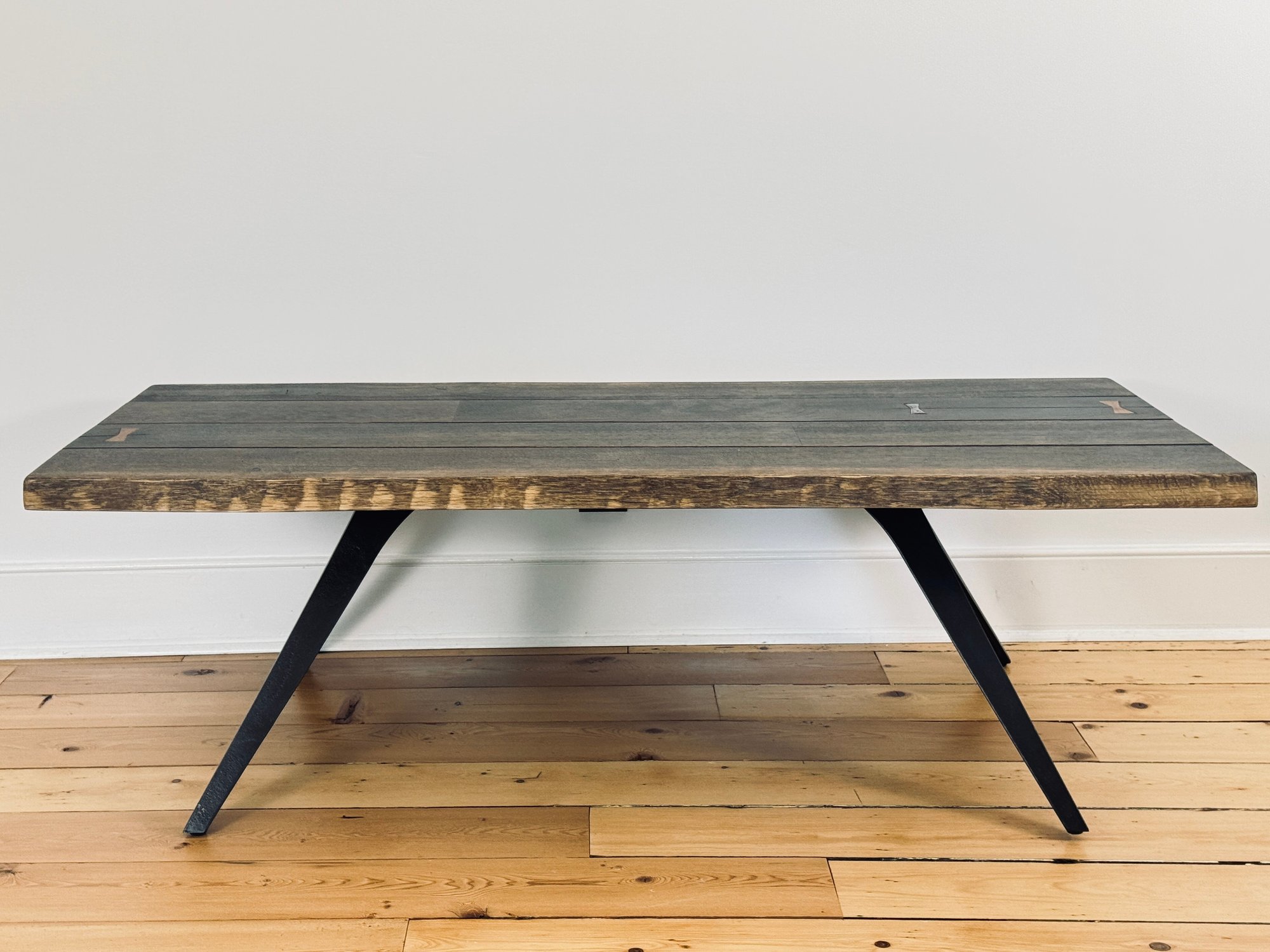 Nuevo Vega Seared Oak Wood Coffee Table On Iron Legs - Purchased For ...