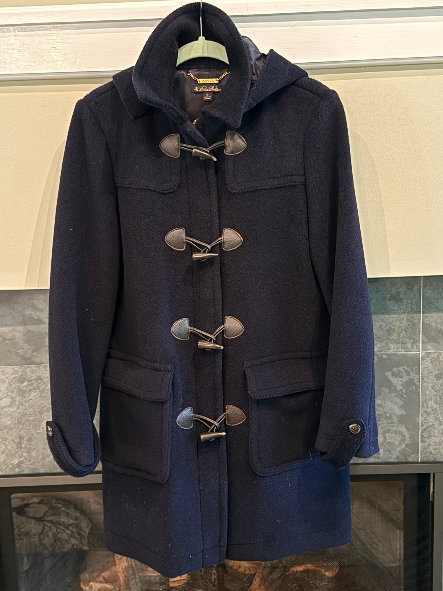 Brooks Brothers Women's Navy Wool Toggle Duffle Coat - Size 8 #17785 ...
