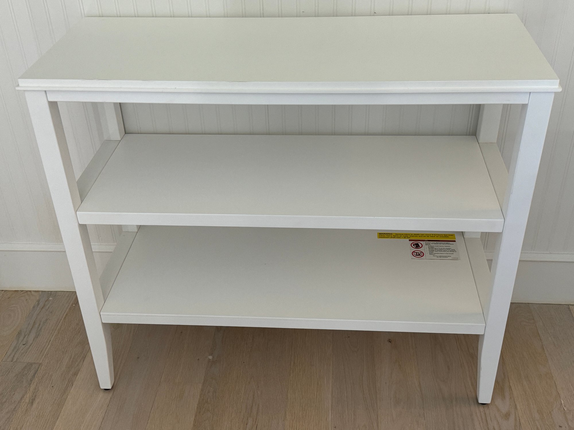 Simple White Book Shelf - Three Shelves #14770 | Auctionninja.com