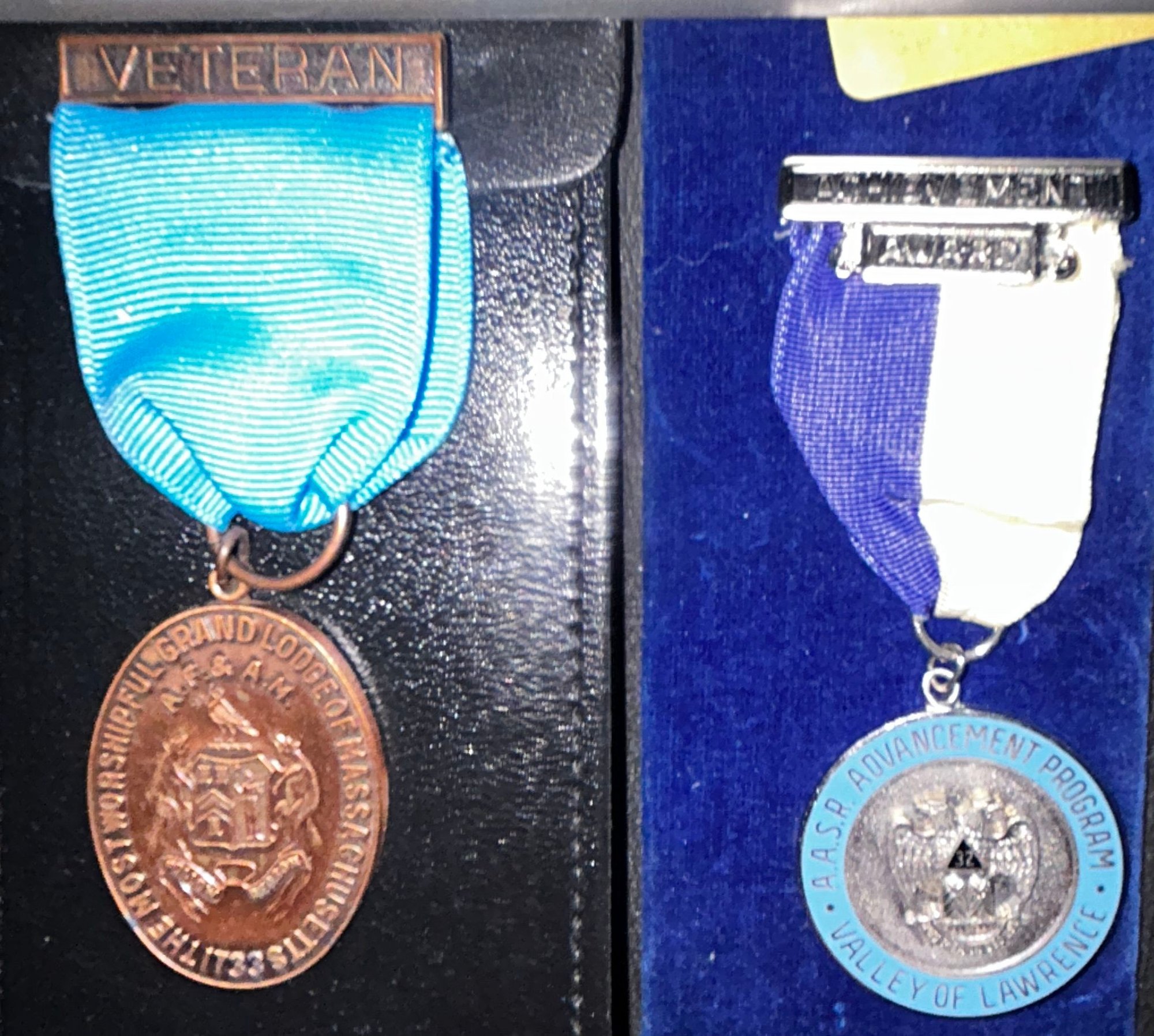 2 Pcs Masonic Medals - 33 Degree Veteran And 32 Degree Achievement ...