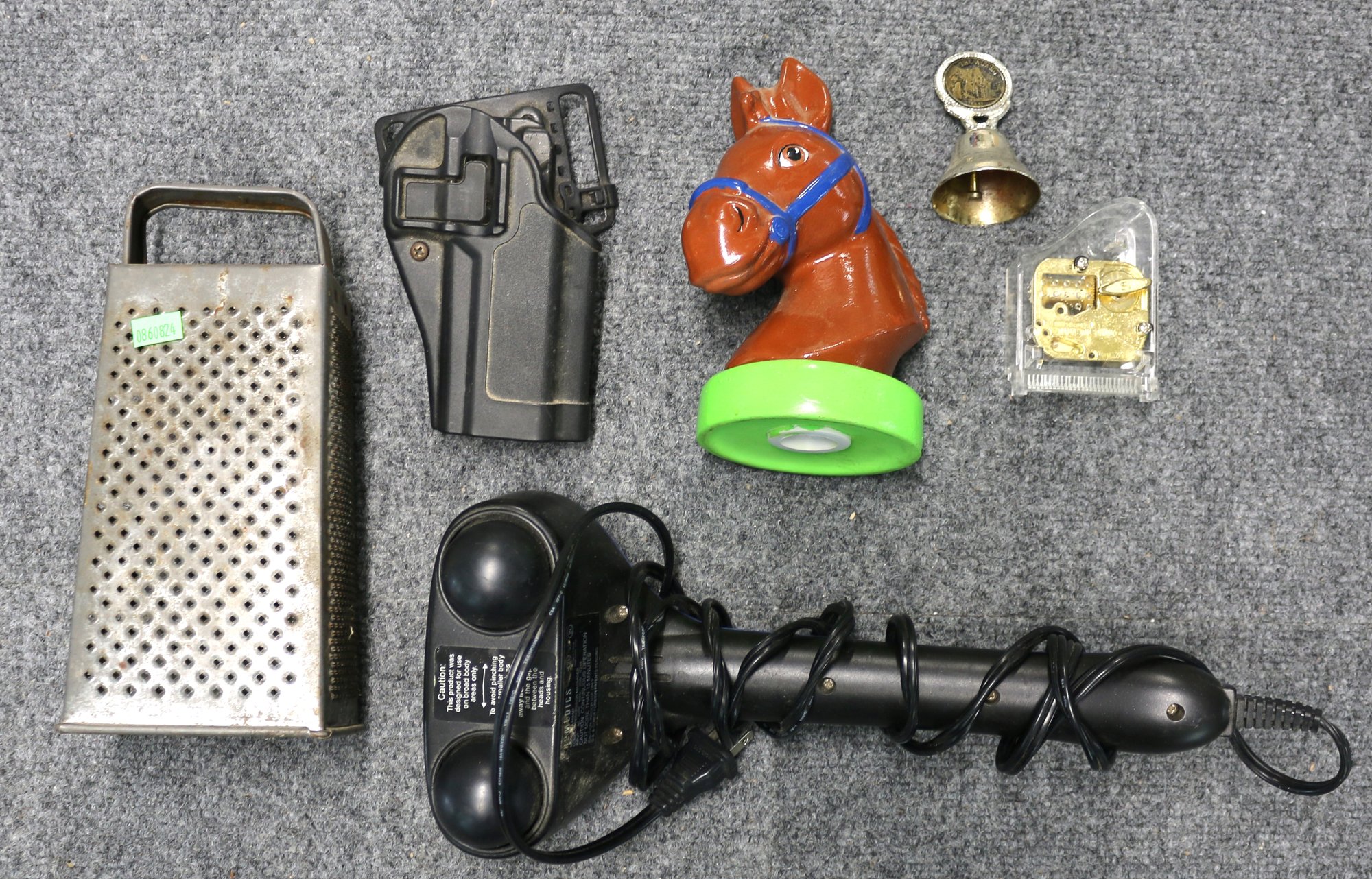 Very Mixed Lot: Back Massager - Piano Music Box - Service Bell - Grater ...