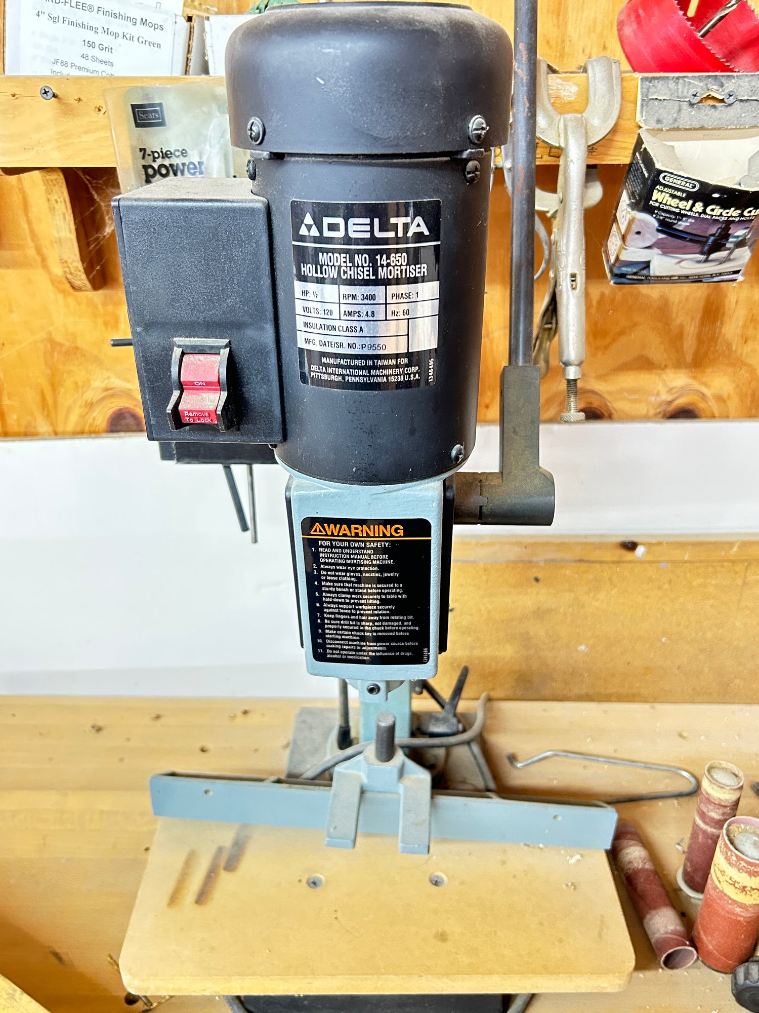 Delta Hollow Chisel Mortiser, Model 14-650, 13" X 13.5" X 24"H #16600 ...